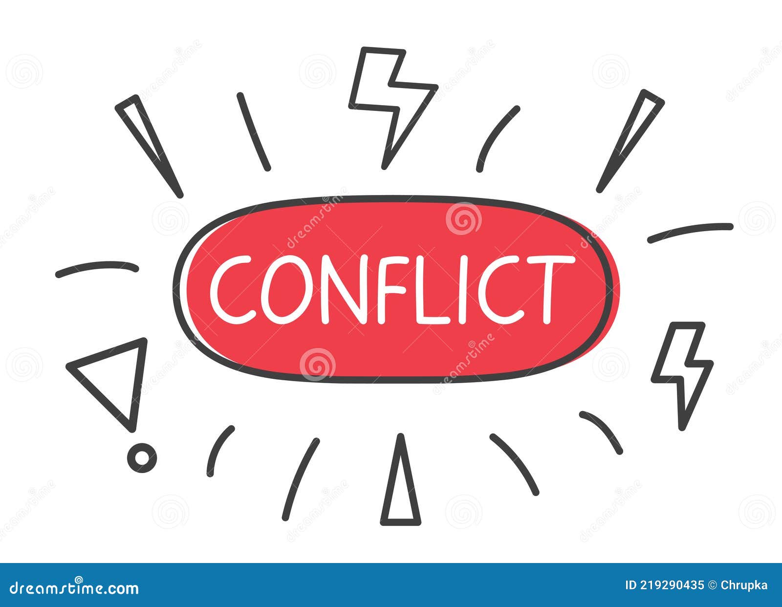 Conflict Written in Speech Bubble Stock Vector - Illustration of fight ...