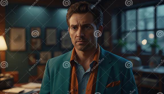 Conflicted Expression in Office Setting Stock Illustration ...