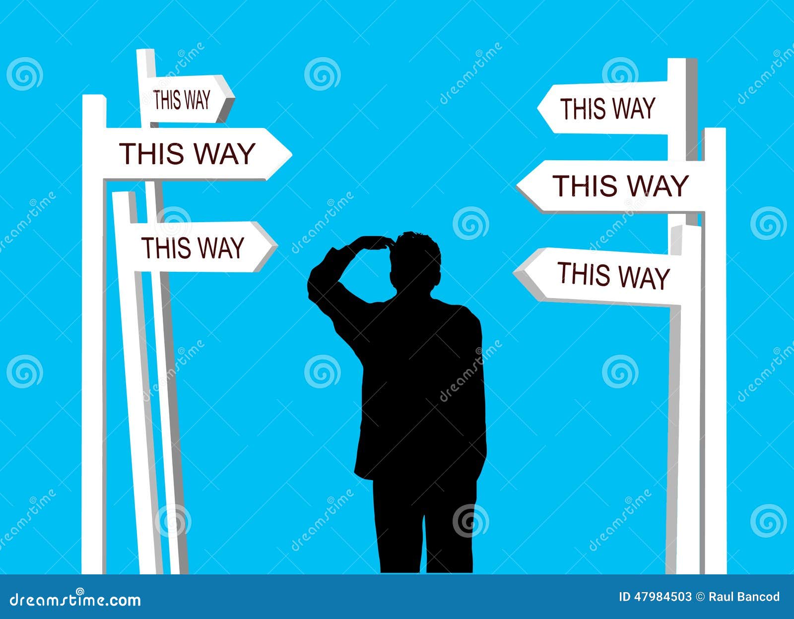 Confusing Road Directions Royalty-Free Cartoon | CartoonDealer.com #4824536