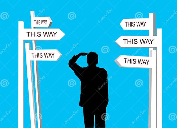 Conflicting Confusing Road Signs Stock Vector - Illustration of strange ...