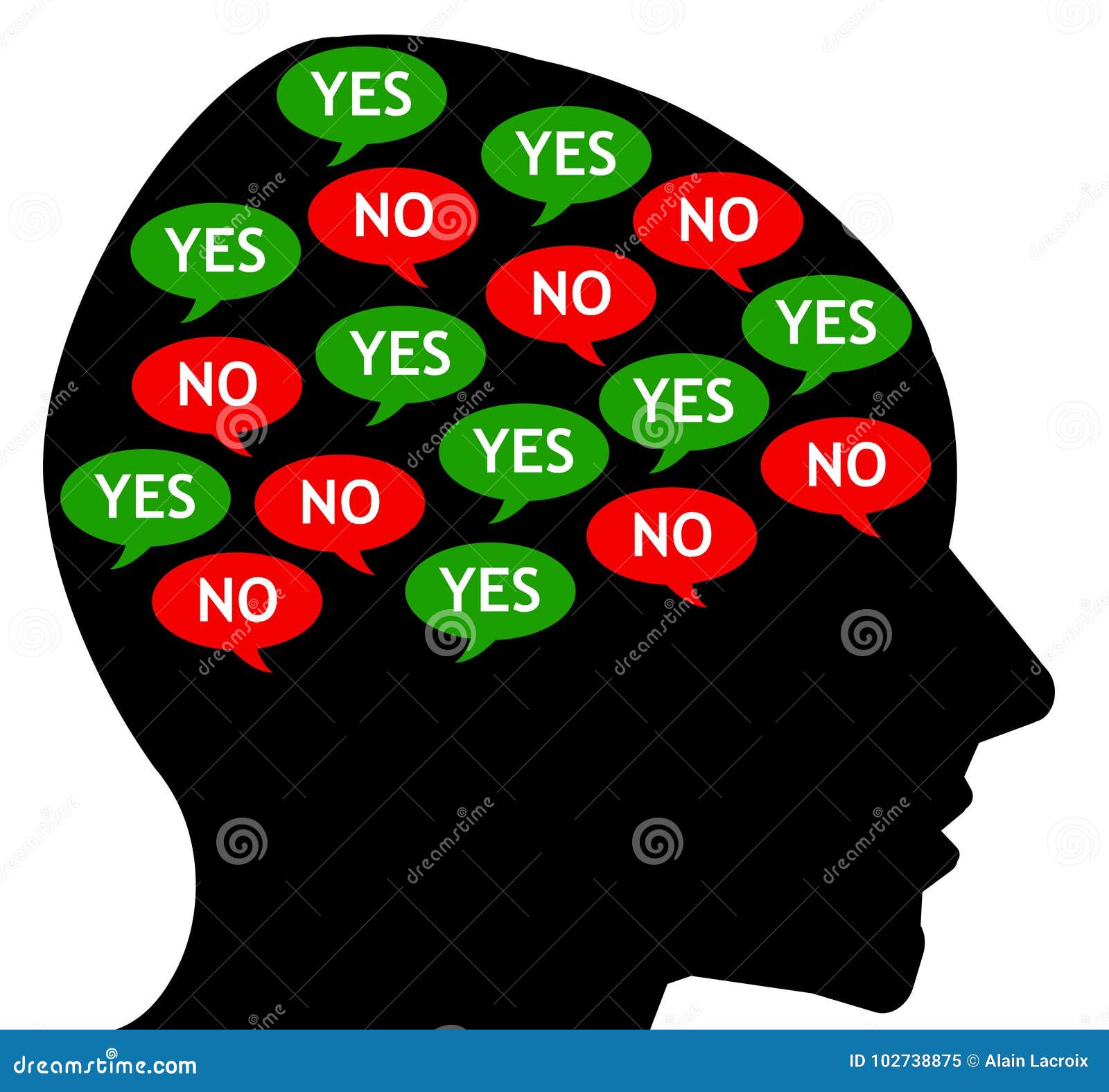 Conflicting Internal Thoughts Stock Illustration - Illustration of ...