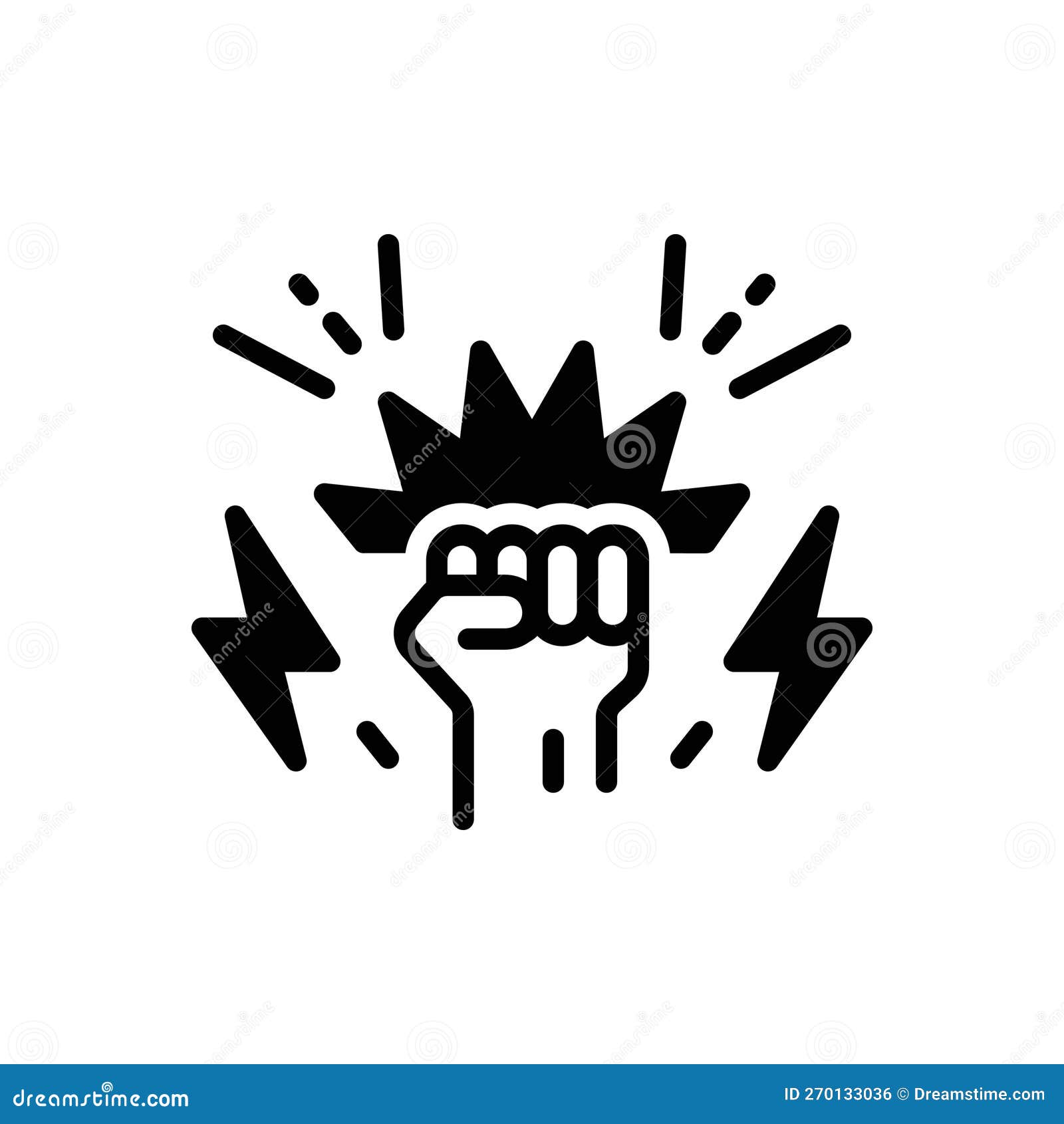 Black Solid Icon for Conflicts, Combat and Punch Stock Vector ...