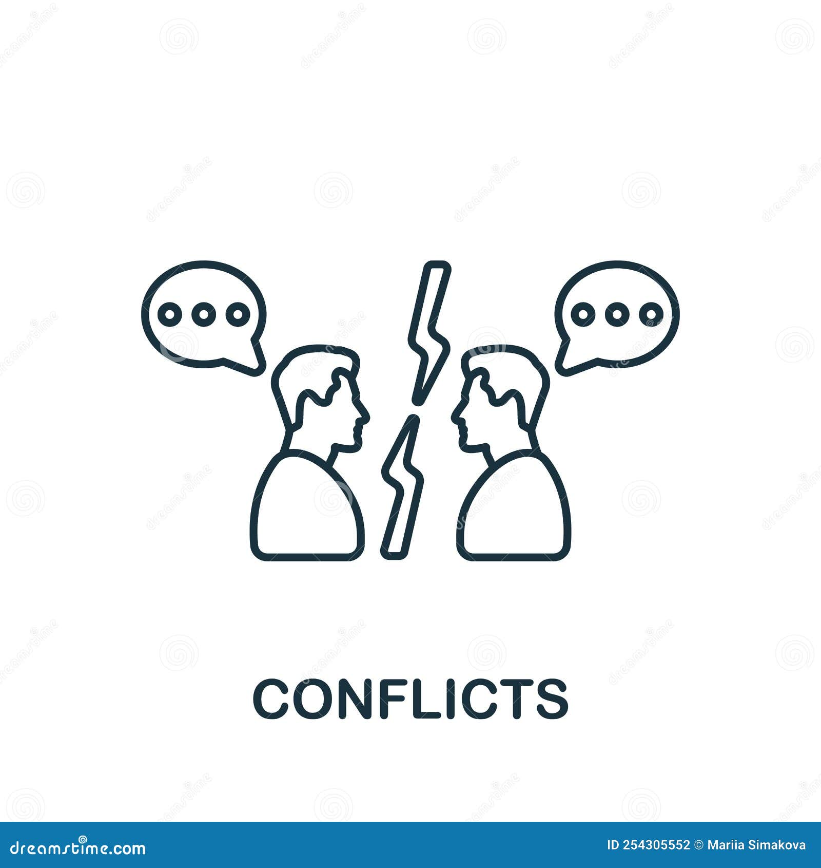 Conflicts Icon. Line Simple Psychology Icon For Templates, Web Design ...