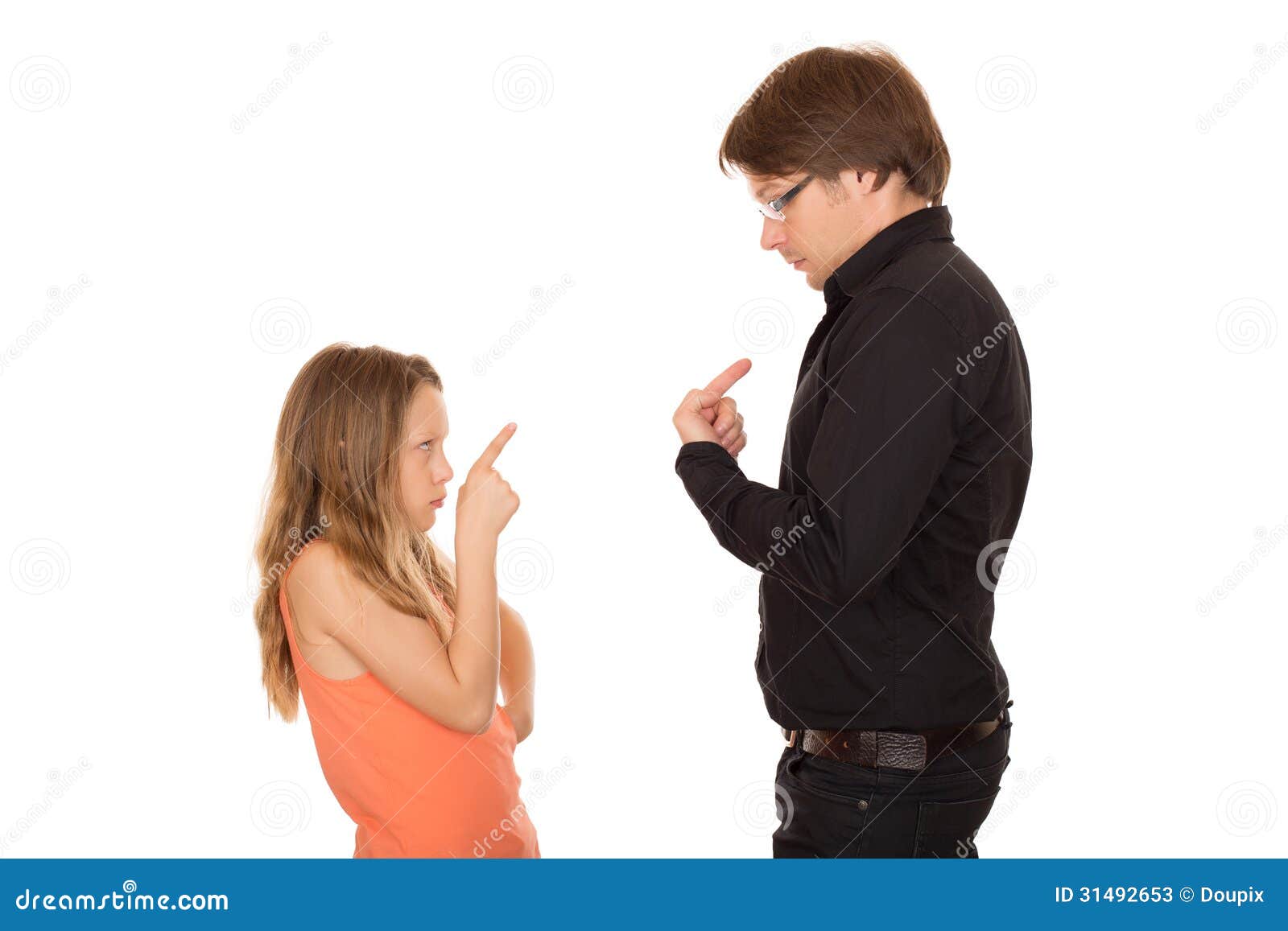 Conflit Entre Le Père Et La Fille Image Stock Image Du Père Enfant