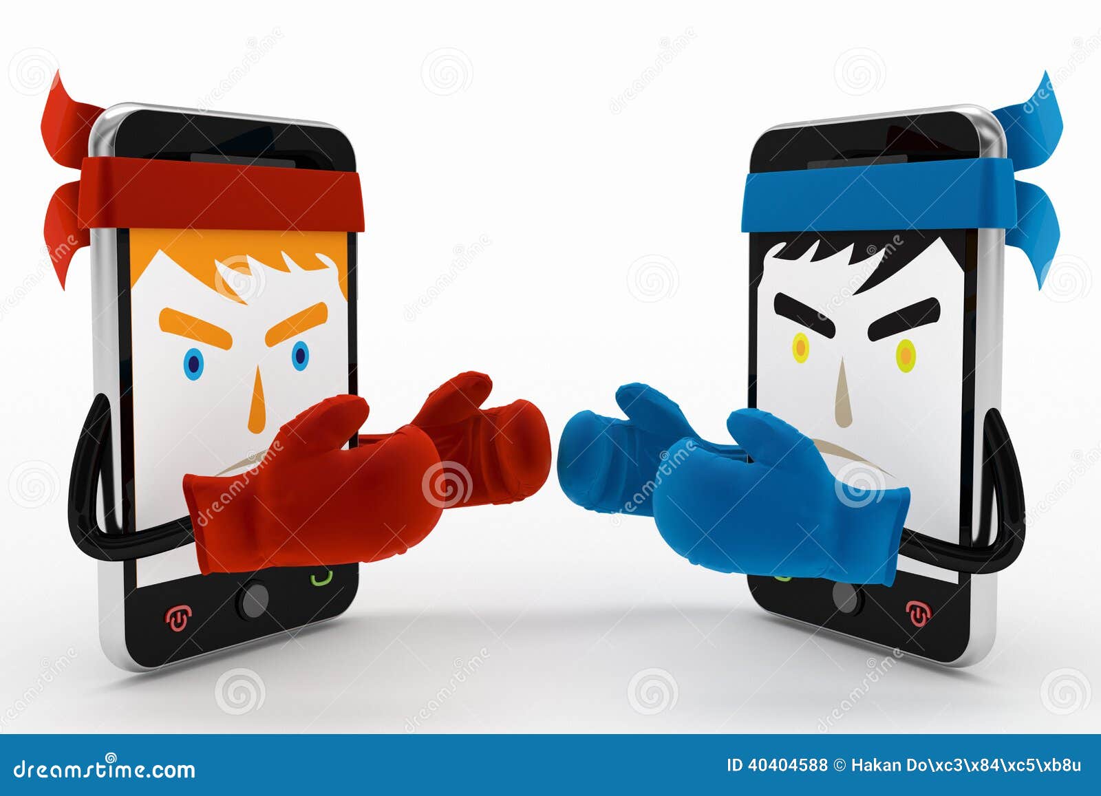 Conflit Ou Combat De Téléphone Portable Illustration Stock - Image ...