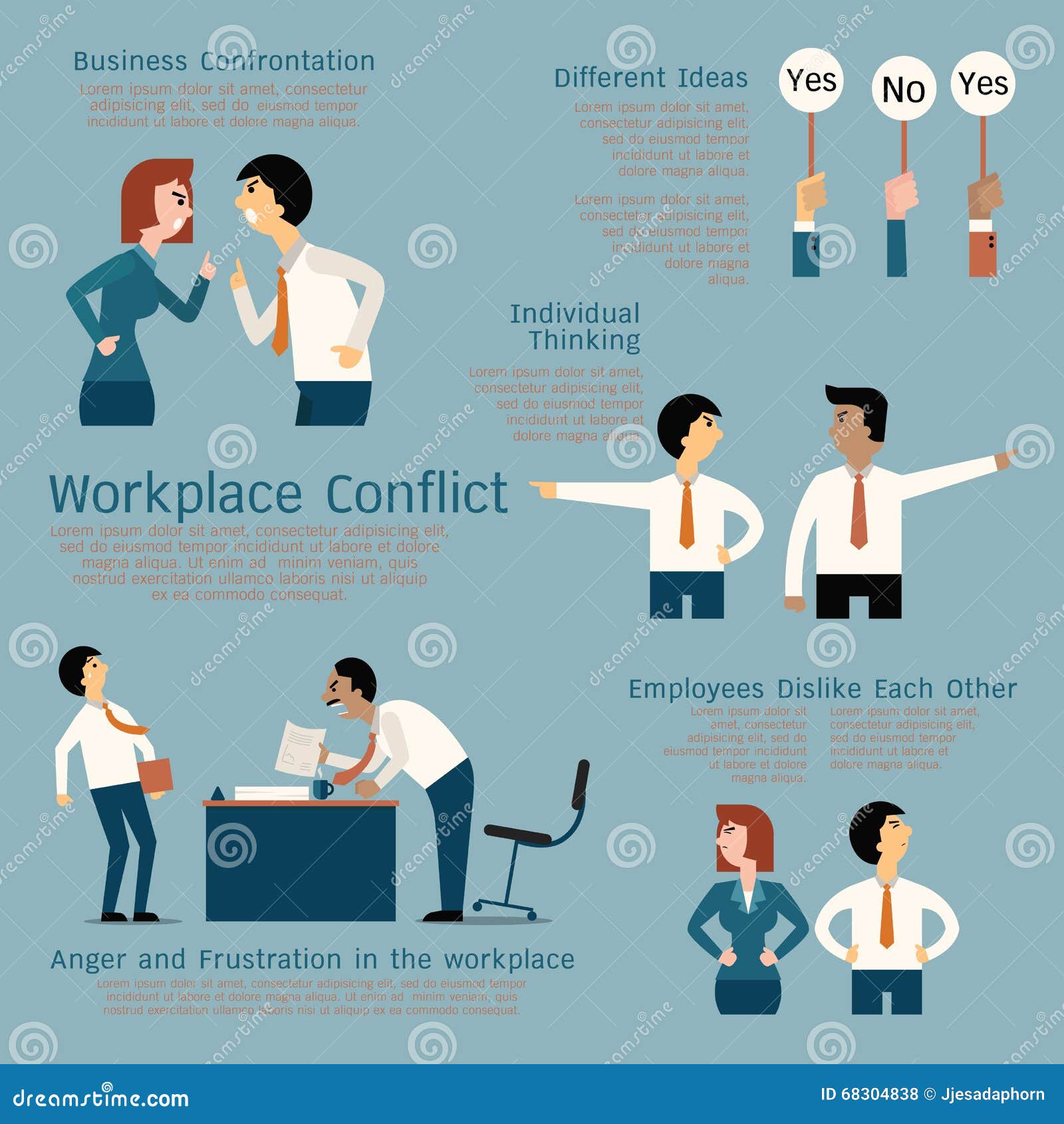 Conflit Sur Le Lieu De Travail Illustration de Vecteur - Illustration ...