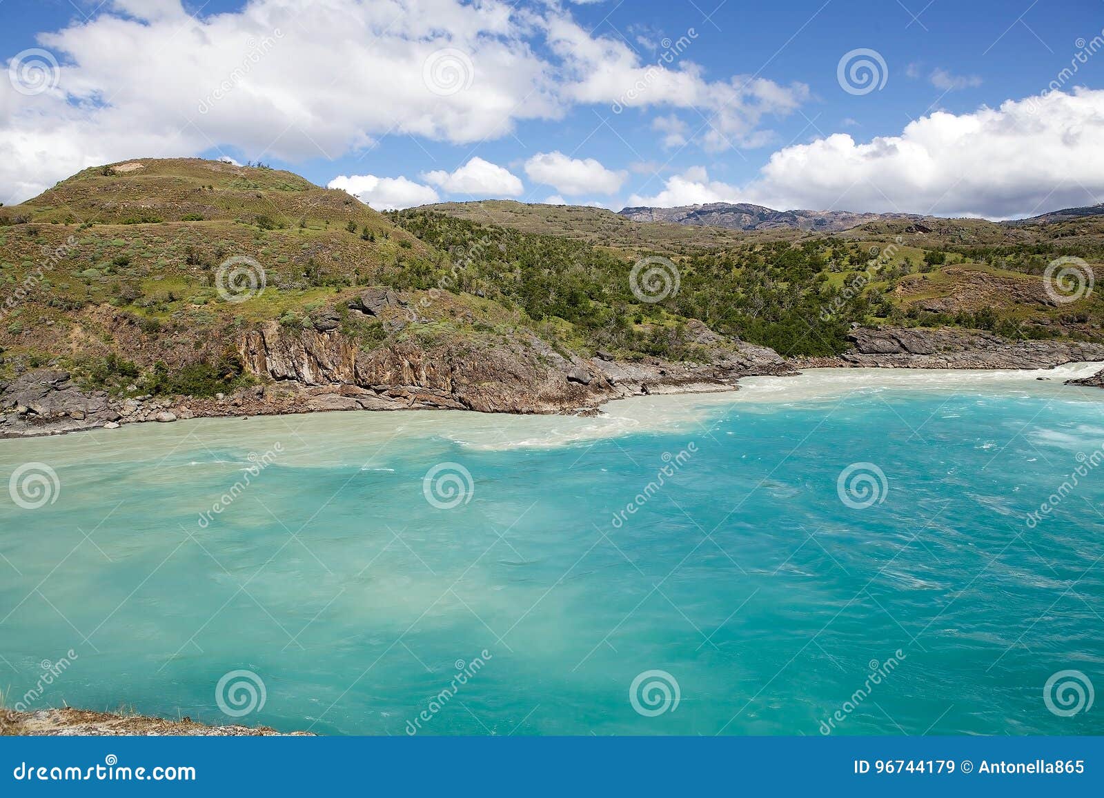 Confluence of Baker River and Nef River, Patagonia, Chile Stock Image ...