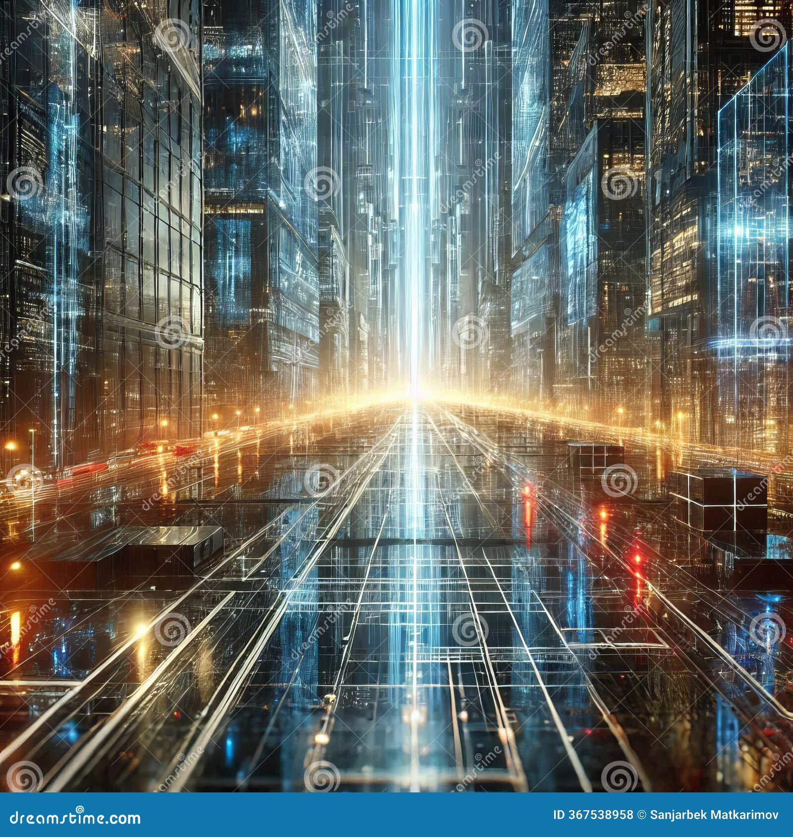 Neon Corridors Transition Red To Blue, Creating A Tunnel Like Depth ...