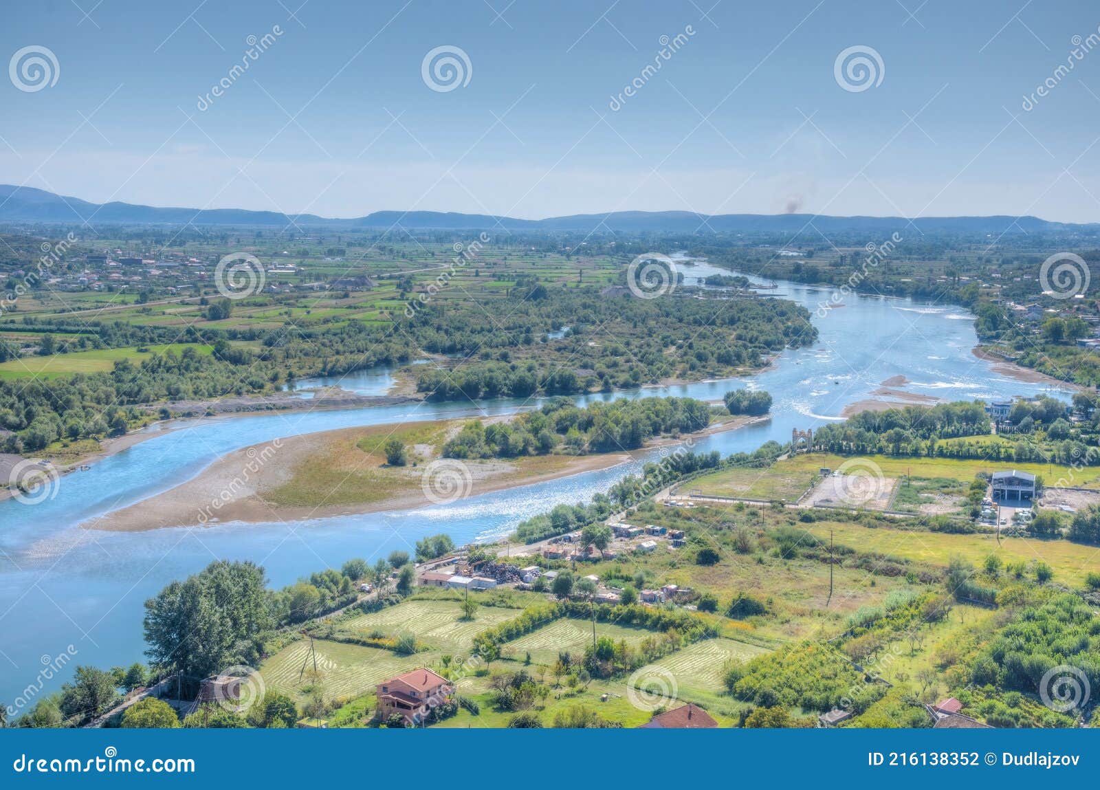 Confluence of Drin and Buna Rivers in Albania Stock Photo - Image of ...