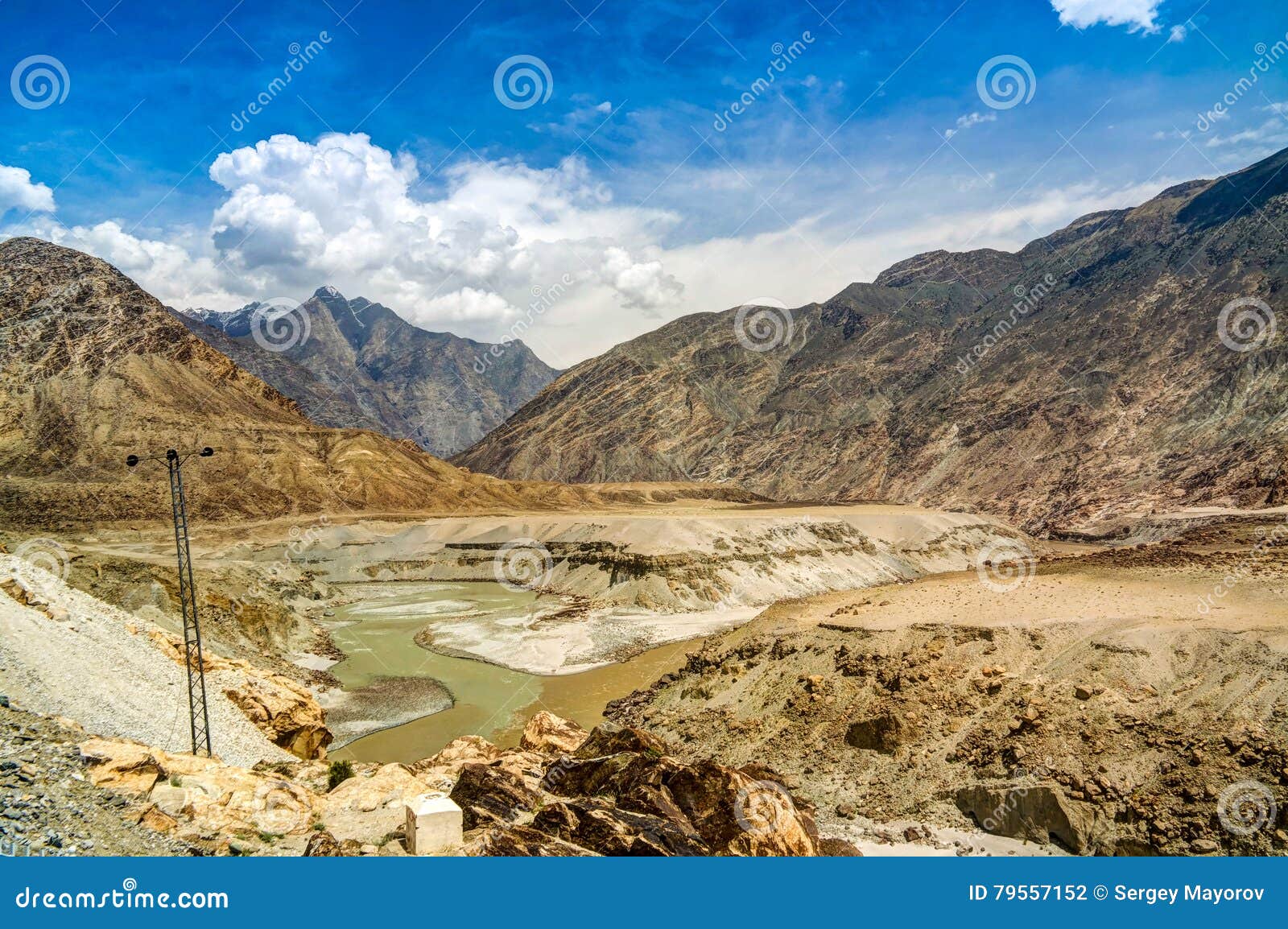 Confluence of Gilgit and Indus Rivers, Gilgit-Baltistan Pakistan Stock ...