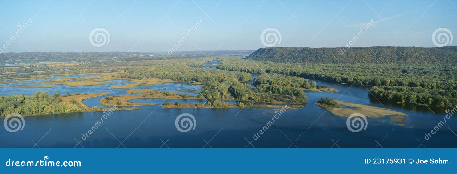 Confluence of Mississippi and Wisconsin Rivers Stock Image - Image of ...
