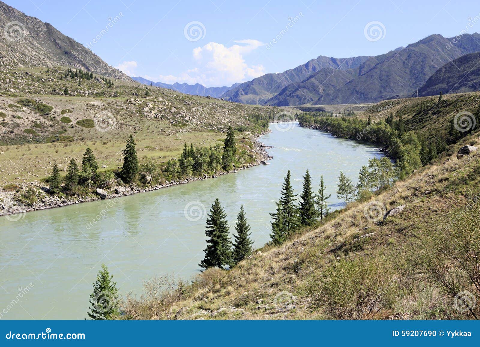 Confluence of Mountain Rivers Big Ilgumen and Stock Photo - Image of ...