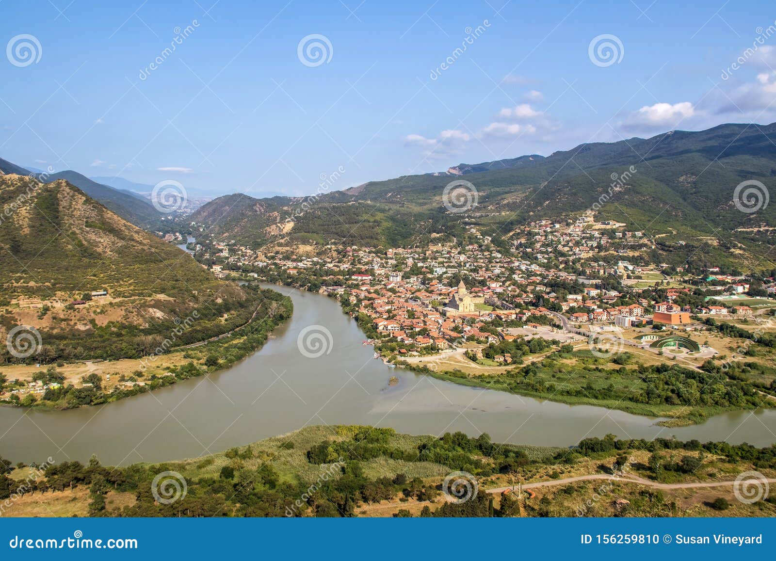 Confluence of the Mtkvari and Aragvi Rivers Viewed from Above at ...