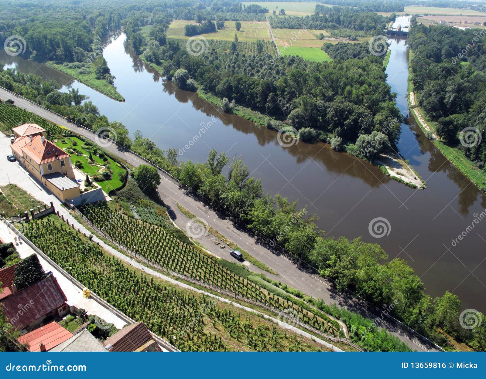 Confluence of Rivers Elbe and Vltava Stock Photo - Image of meet, flora ...