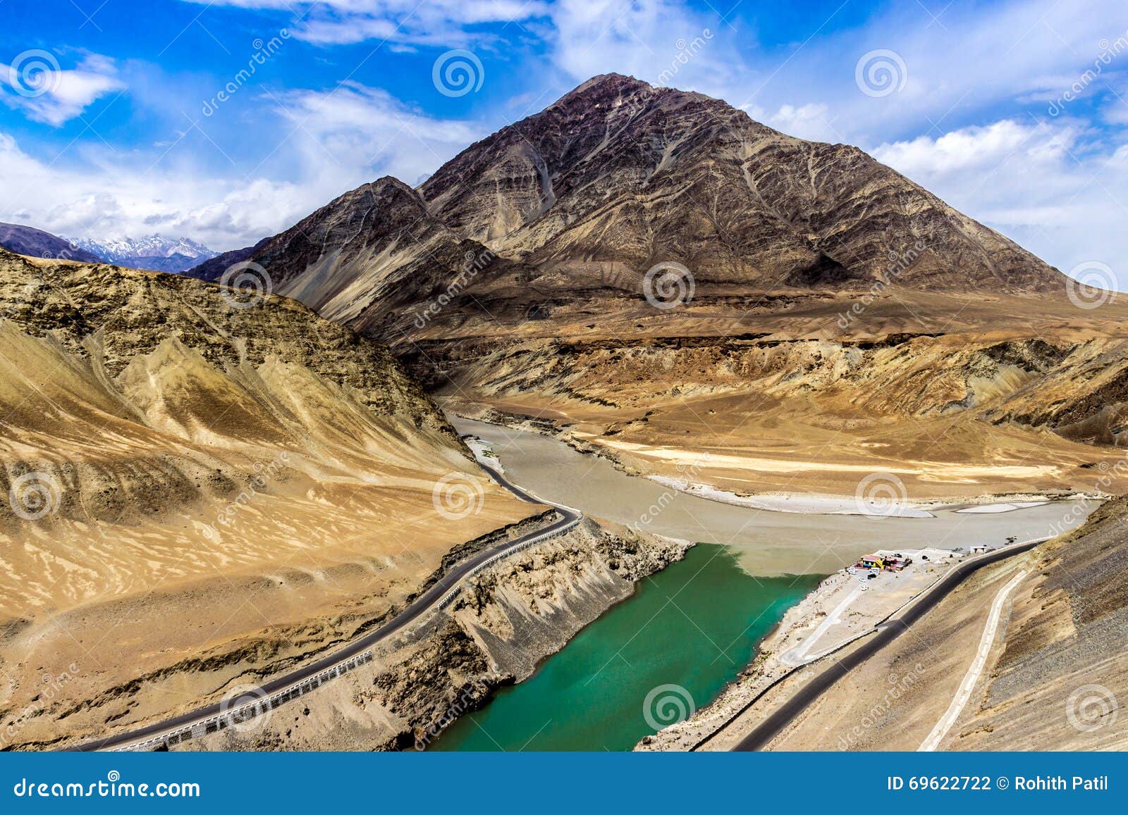 Confluence of rivers stock photo. Image of travel, himalayas - 69622722
