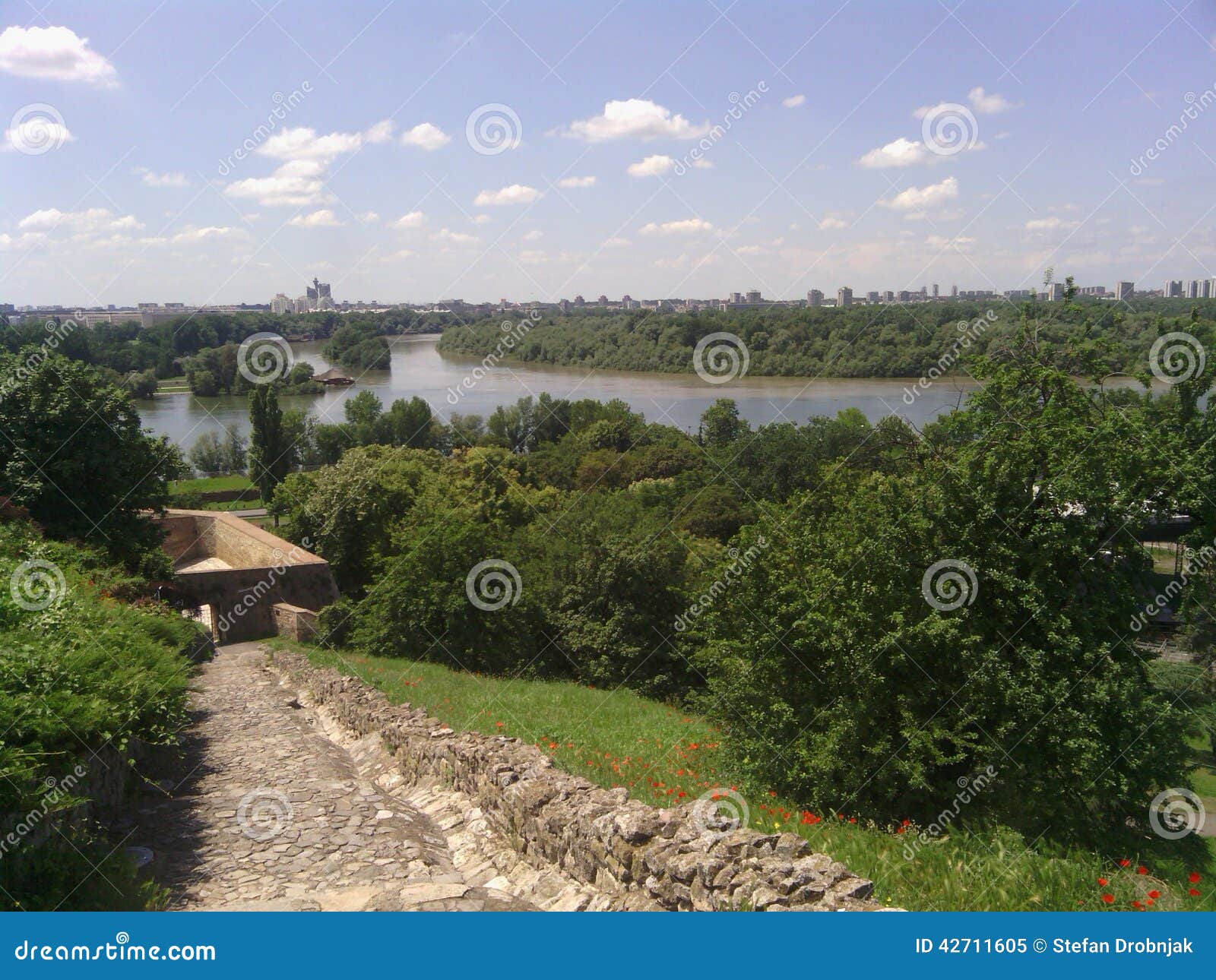 The Confluence of the Sava and Danube Rivers Stock Image - Image of ...