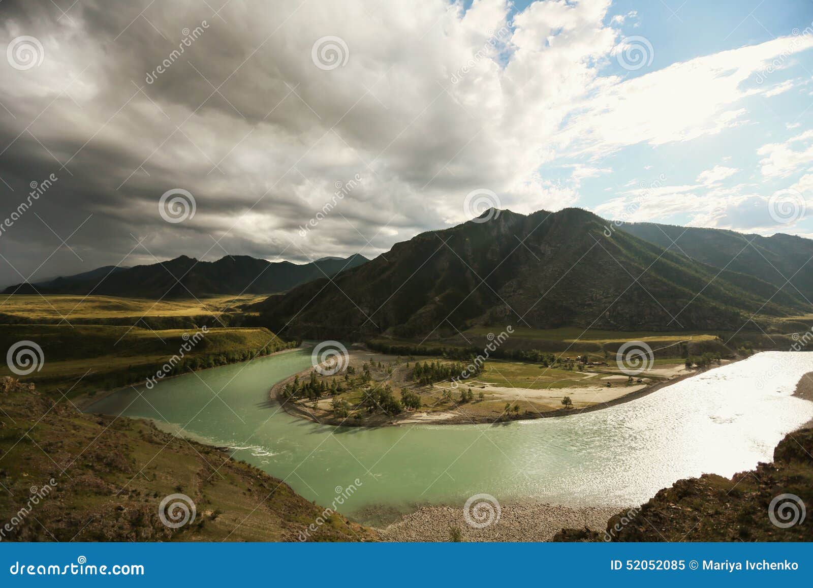 Confluence of two rivers stock image. Image of forest - 52052085