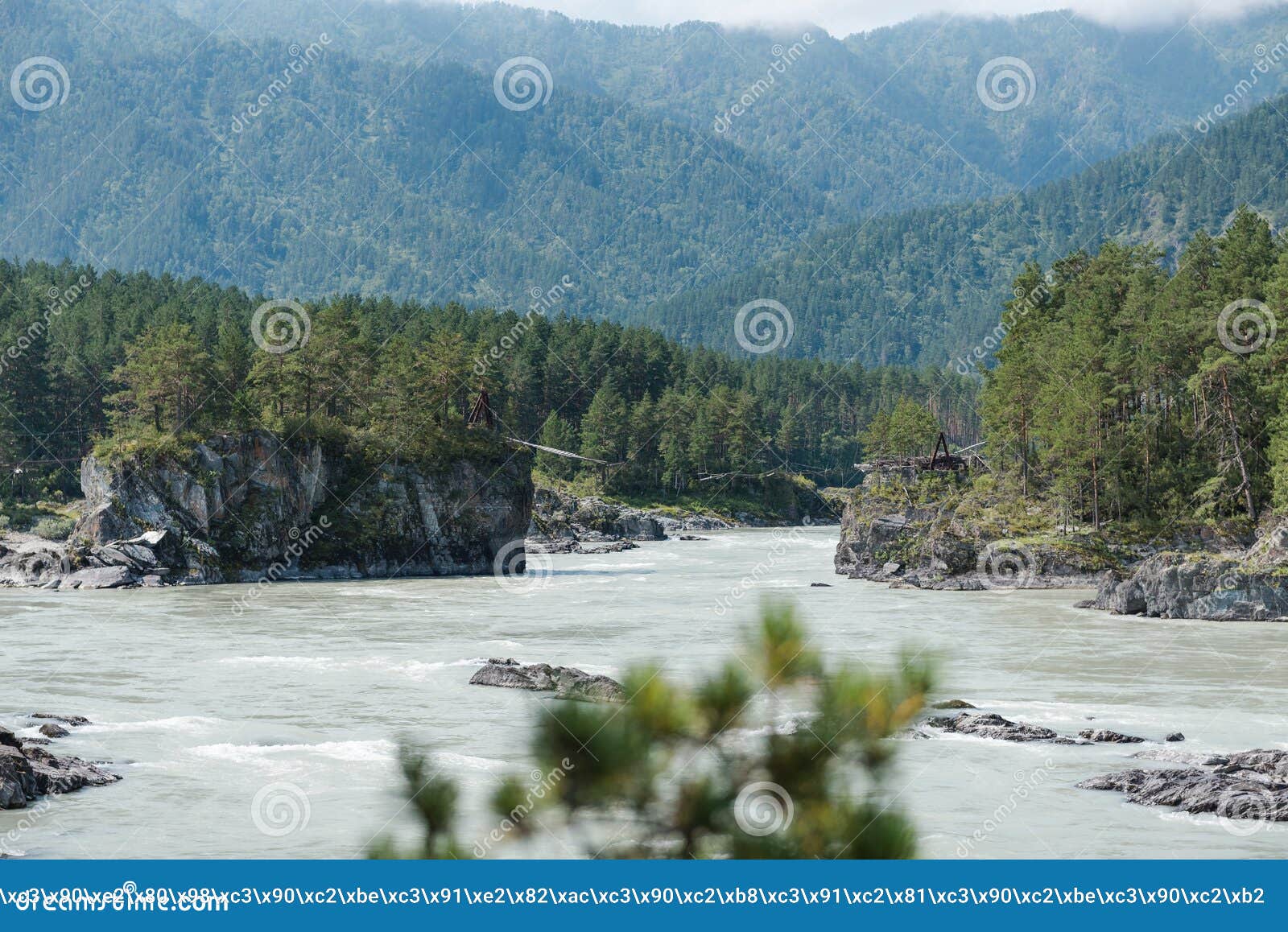 The Confluence of Two Rivers. Two Different Rivers are Connected into ...