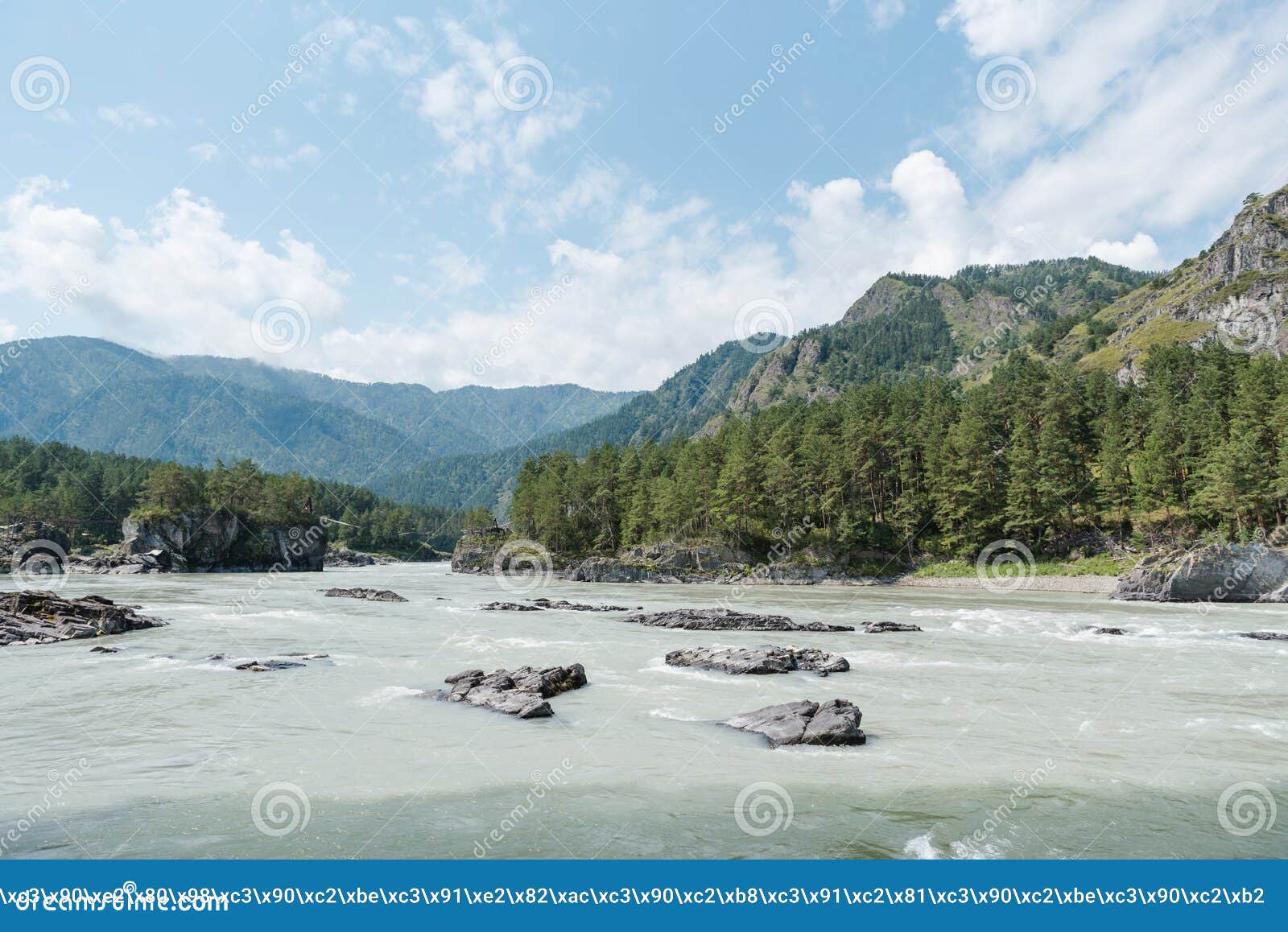 The Confluence of Two Rivers. Two Different Rivers are Connected into ...