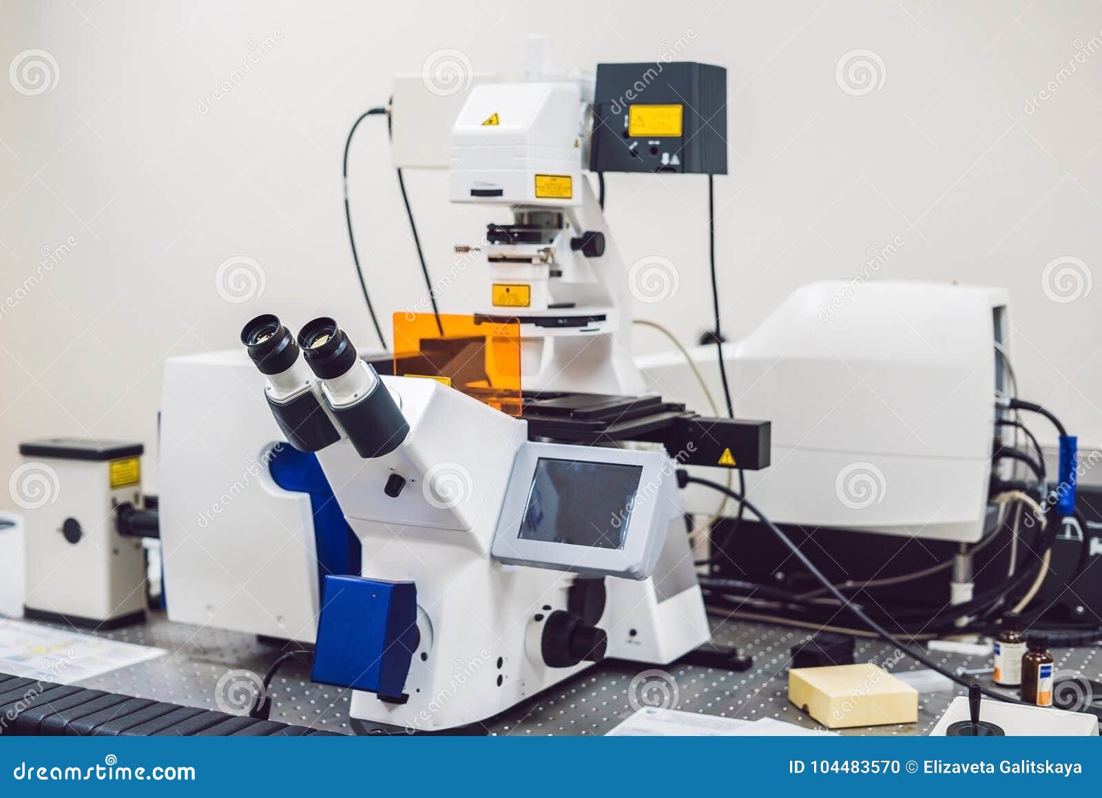 Confocal Optical Laser Scanning Microscope for Biological Samples Stock ...
