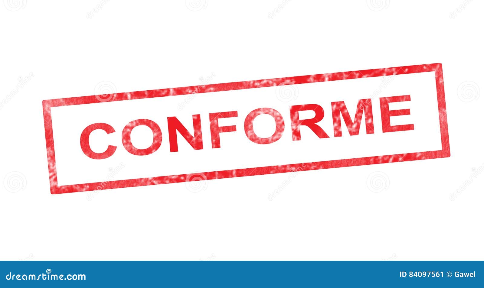 Conform In French Translation In Red Rectangular Stamp Stock Photo ...