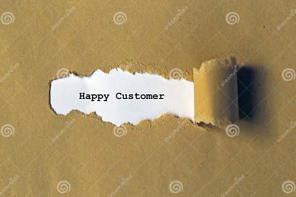Happy Customer on White Paper Stock Photo - Image of feedback ...