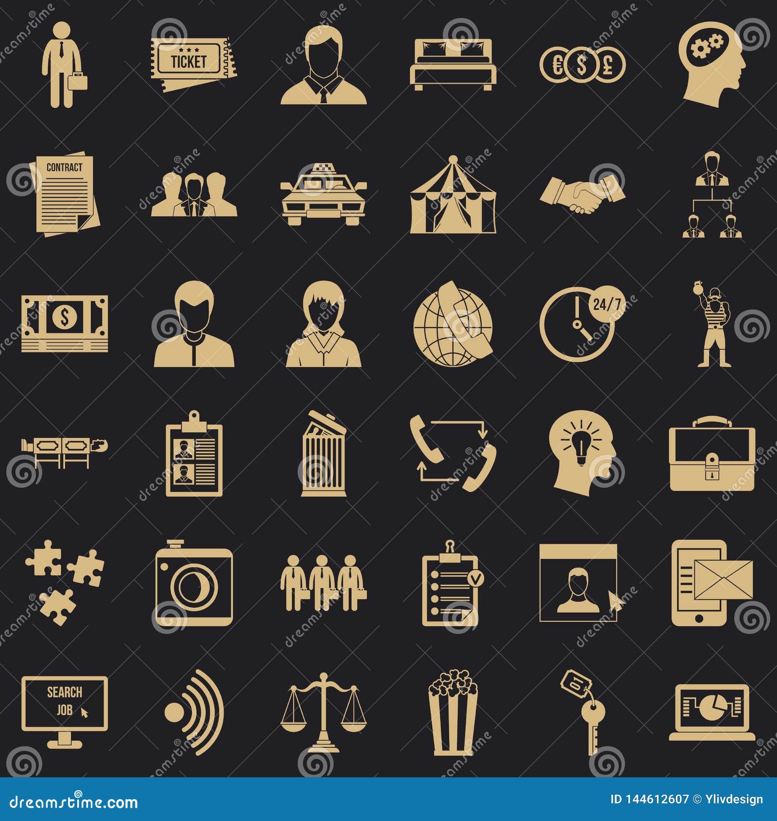 Conformity in Work Icons Set, Simple Style Stock Vector - Illustration ...