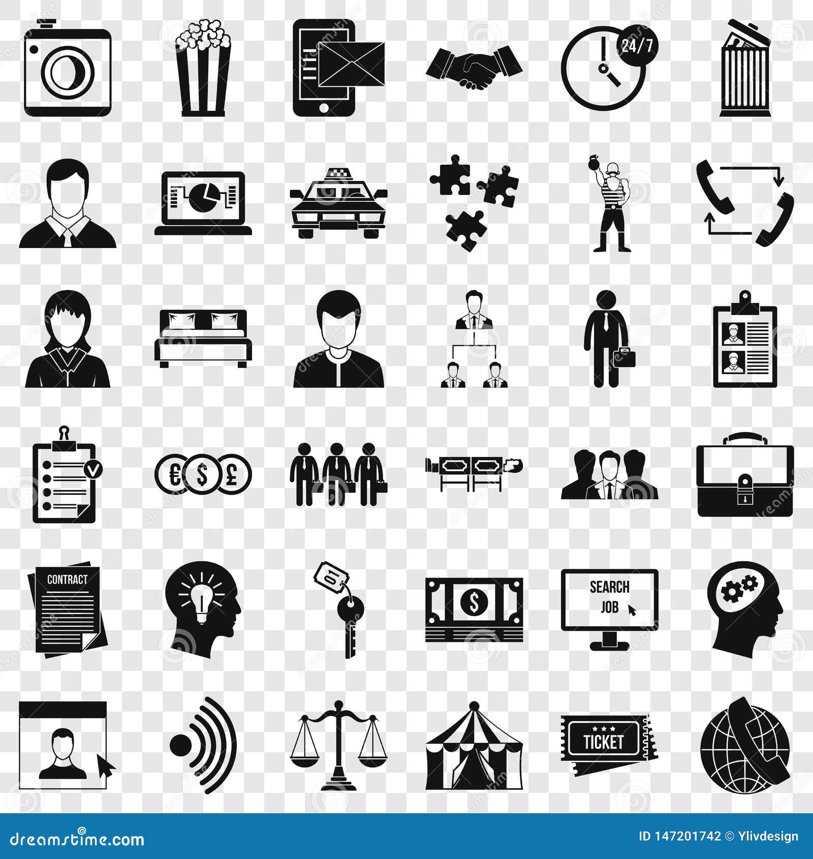 Conformity in Work Icons Set, Simple Style Stock Vector - Illustration ...