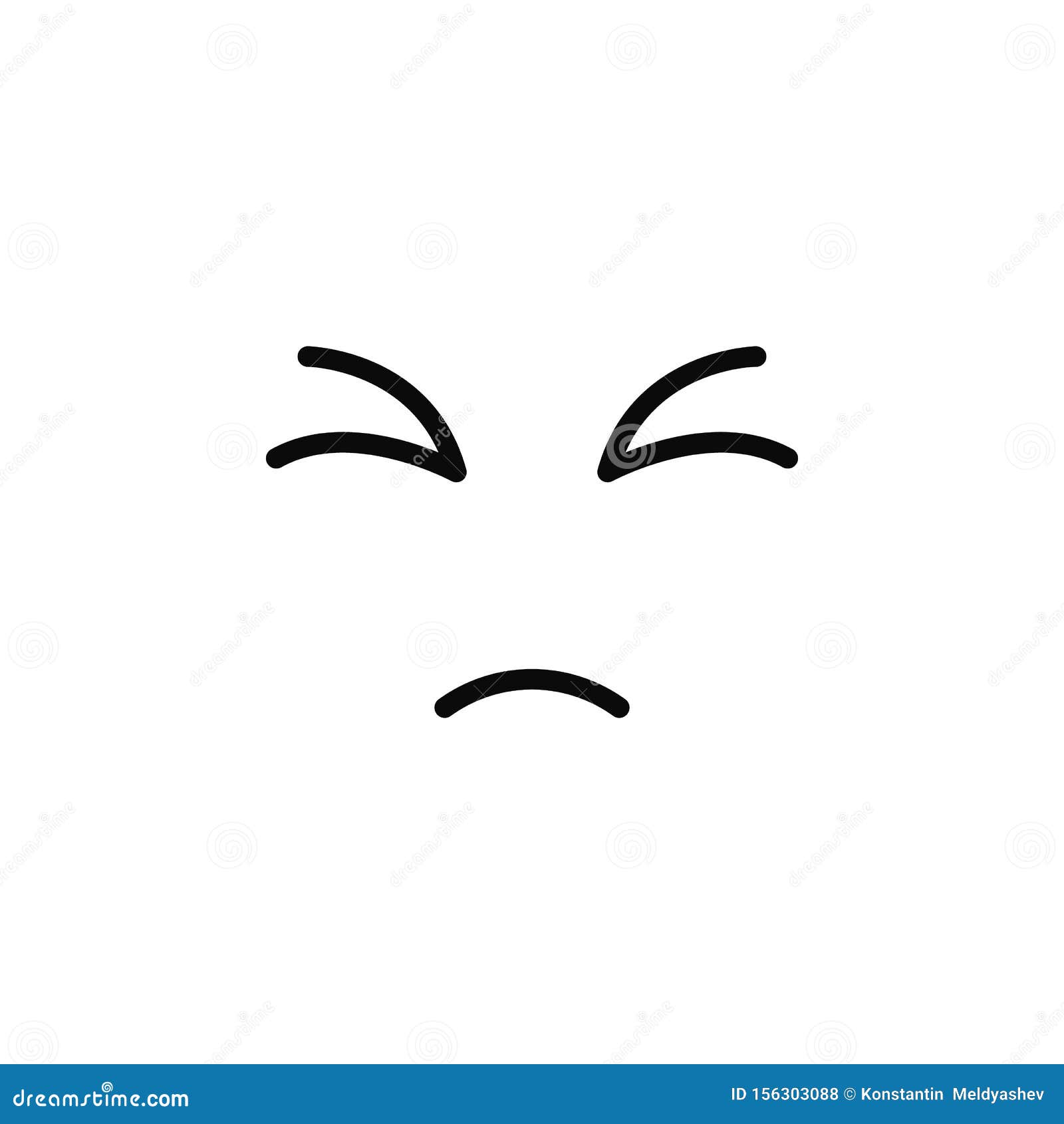 Confounded, Face Icon. Simple Thin Line, Outline Vector of Emotion ...