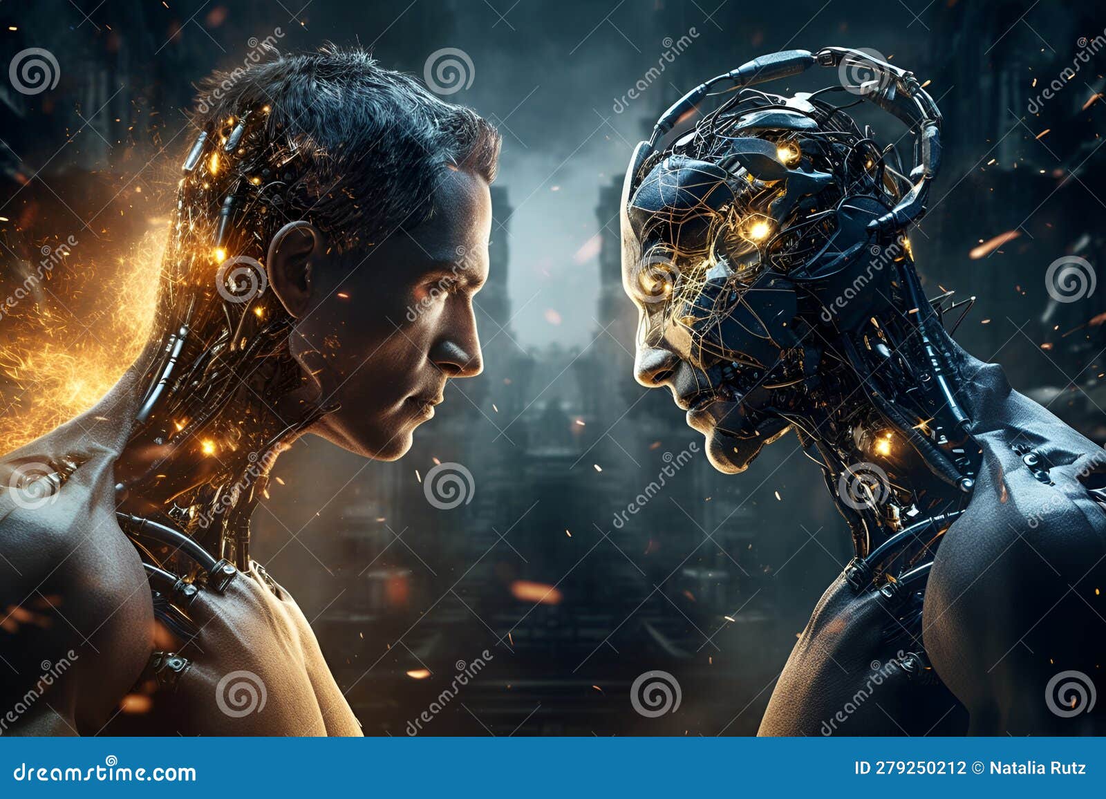 The Confrontation between Artificial Intelligence and Humans Stock ...