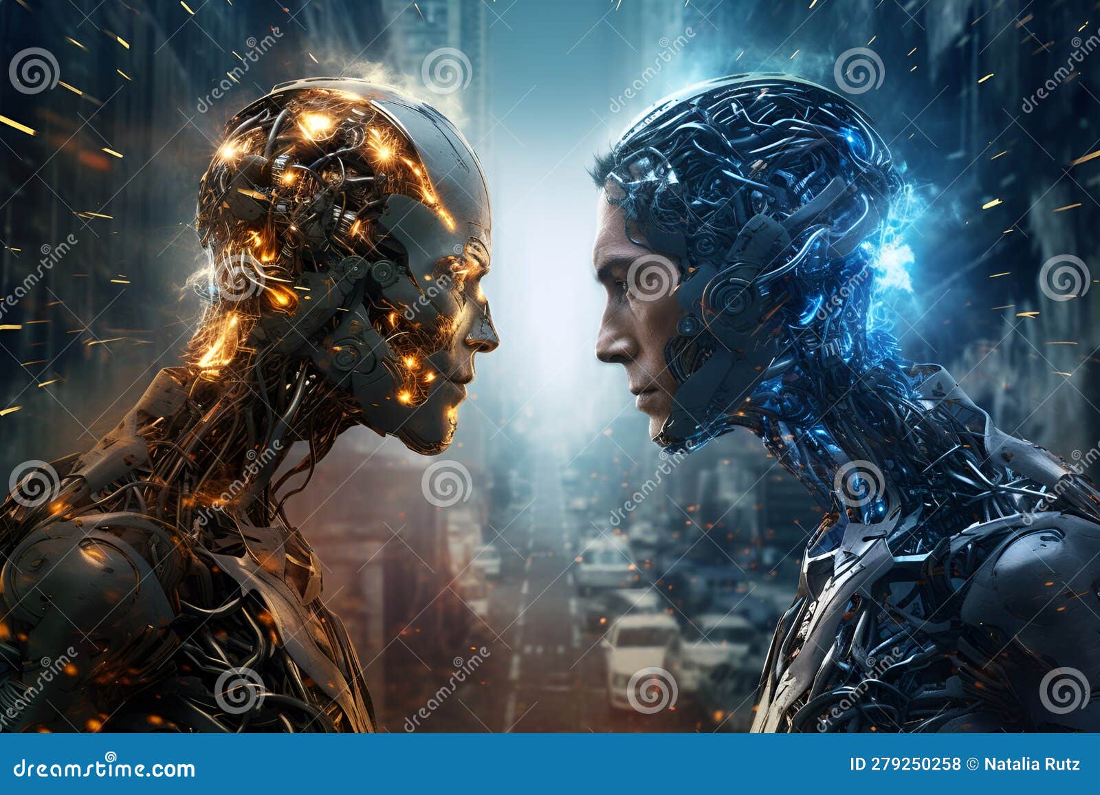 The Confrontation between Artificial Intelligence and Humans Stock ...