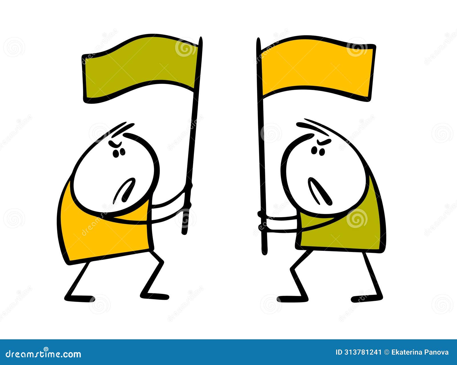 Confrontation between the Two Countries. Two People are Holding ...