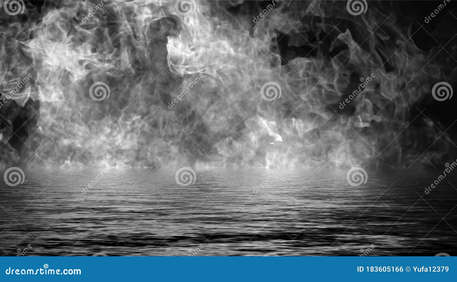 The Confrontation of Water Vs Fire. Mystical Flame with Reflection on ...