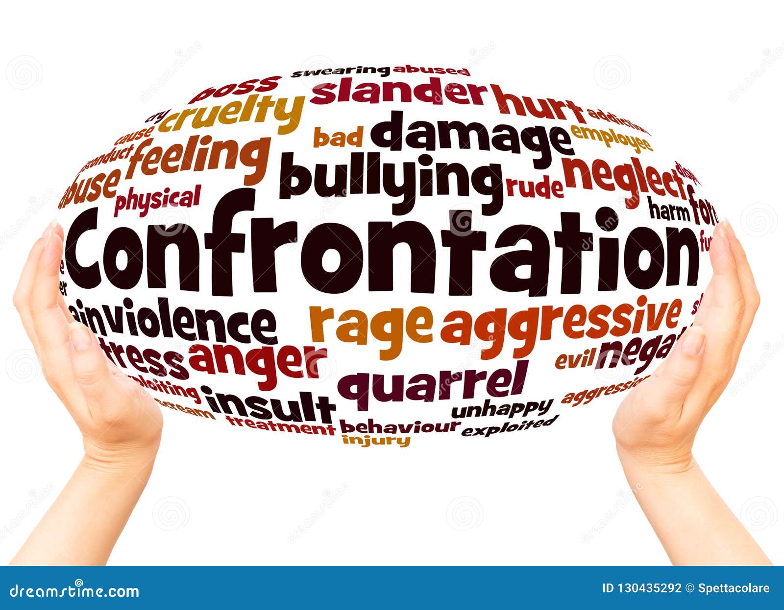 Confrontation Word Cloud Hand Sphere Concept Stock Illustration ...