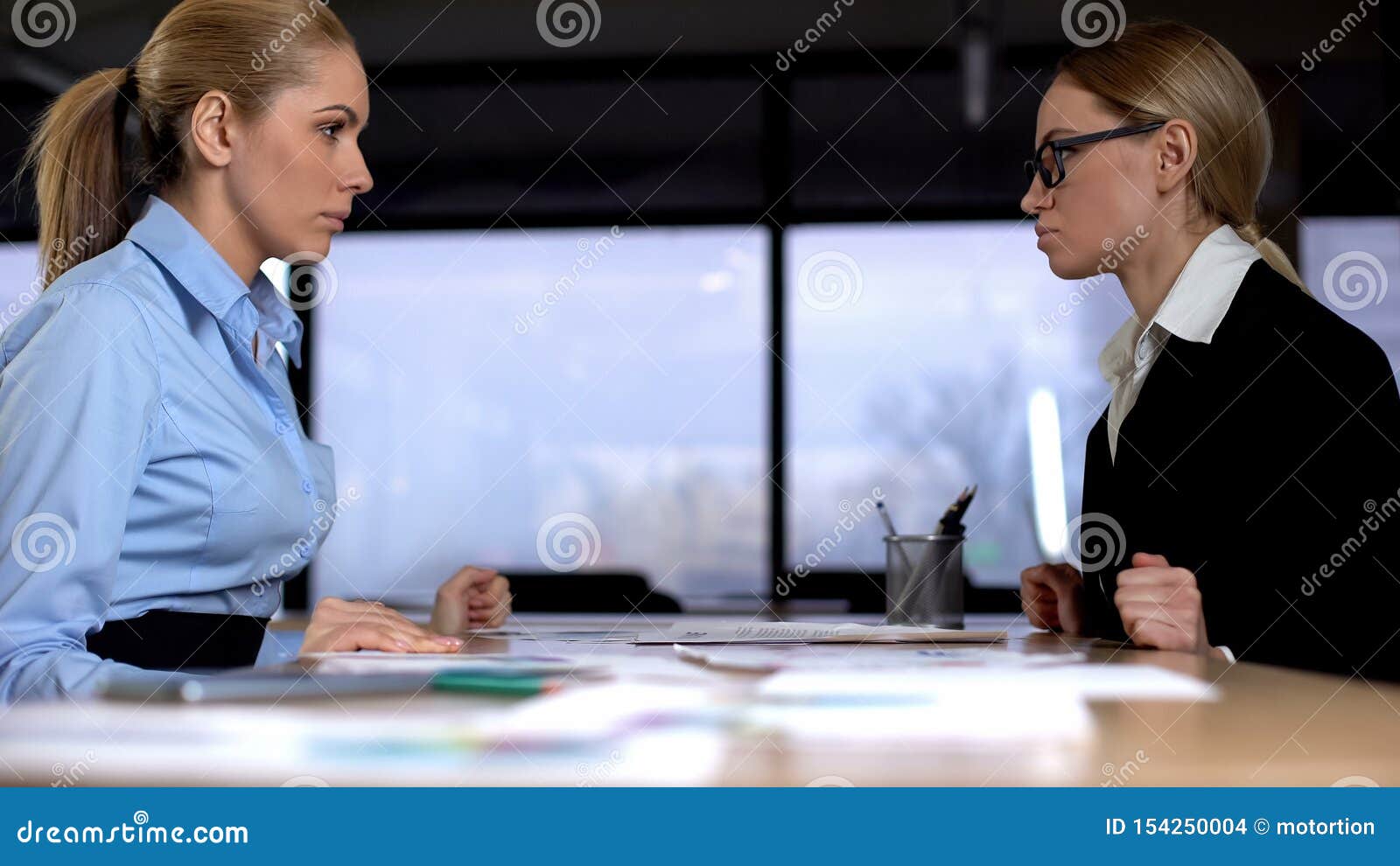 Confrontation at Work, Female Managers Competing for Promotion, Contest ...