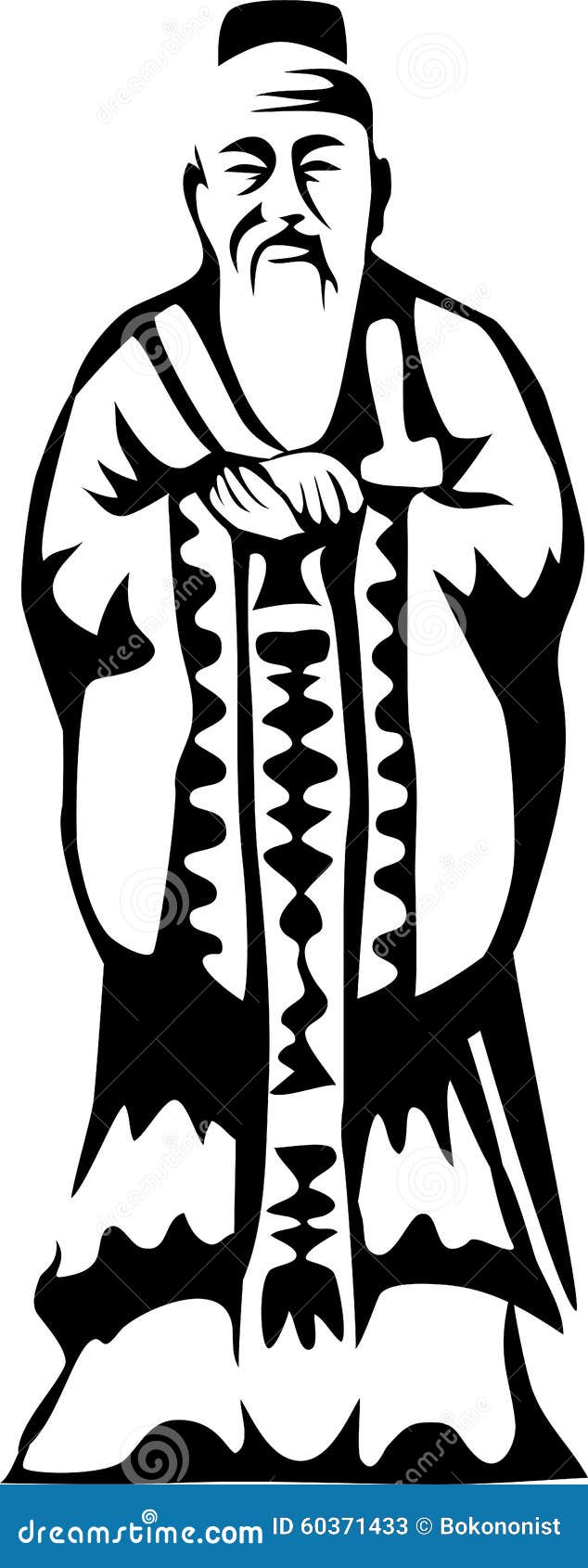 Confucius ilustración del vector. Ilustración de estilizado - 60371433