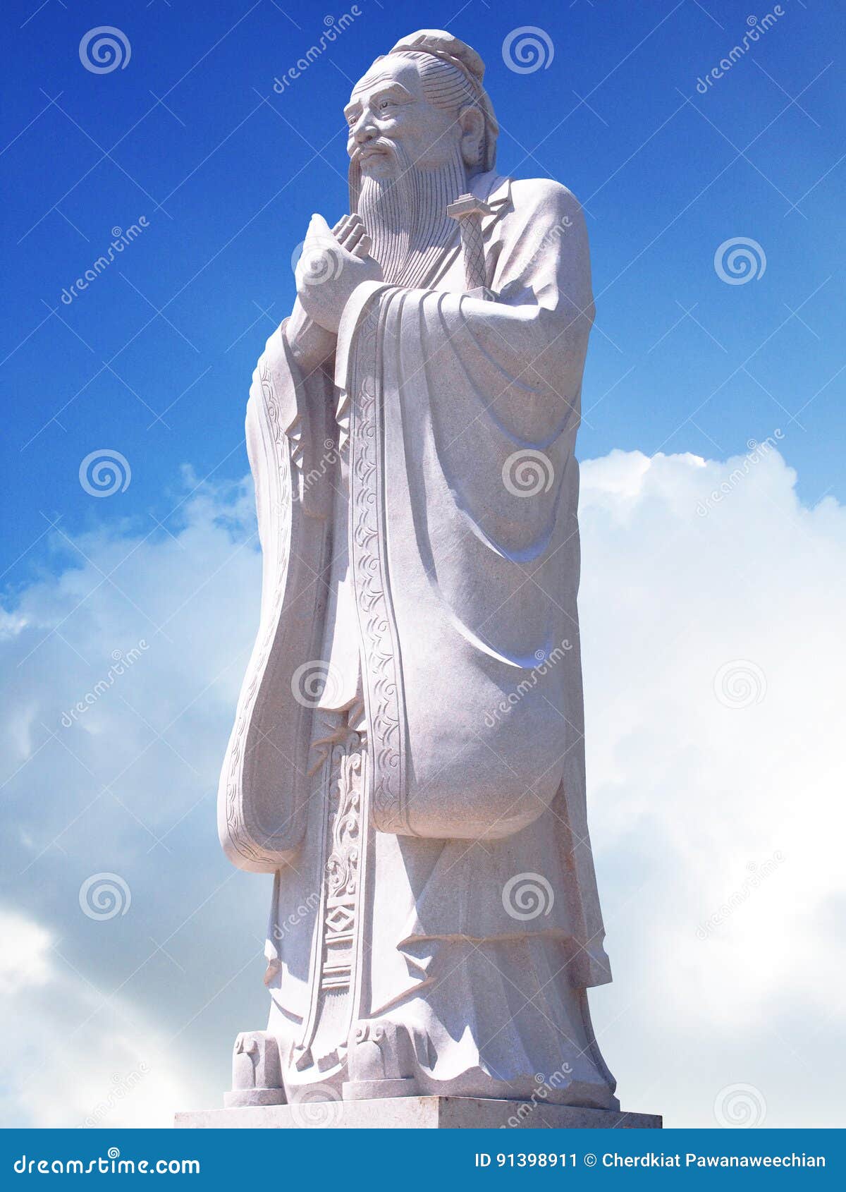 Confucius Statue with Sky Background Stock Image - Image of chinatown ...