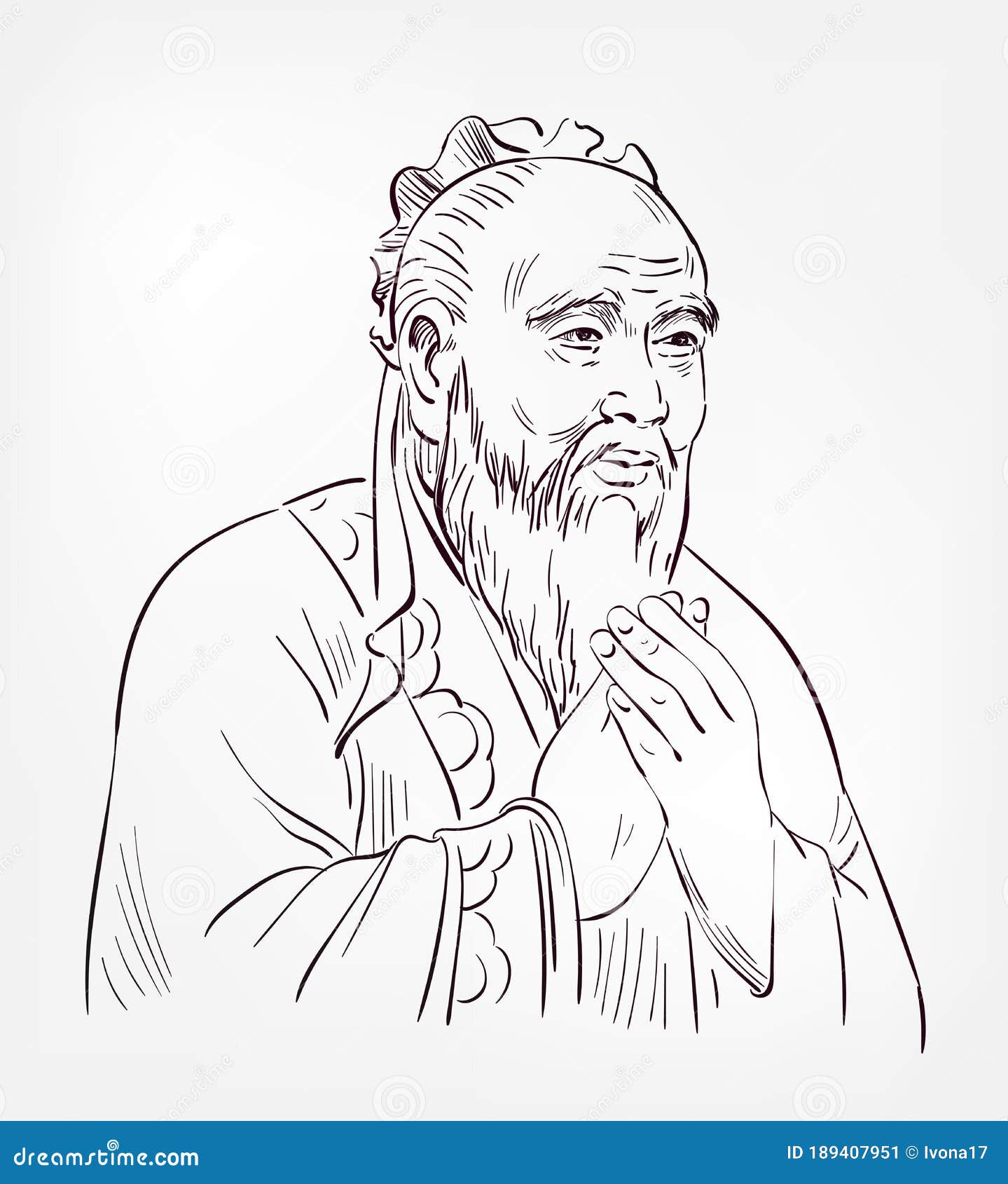 Confucius Vector Sketch Illustration Portrait Isolated Editorial Photo ...
