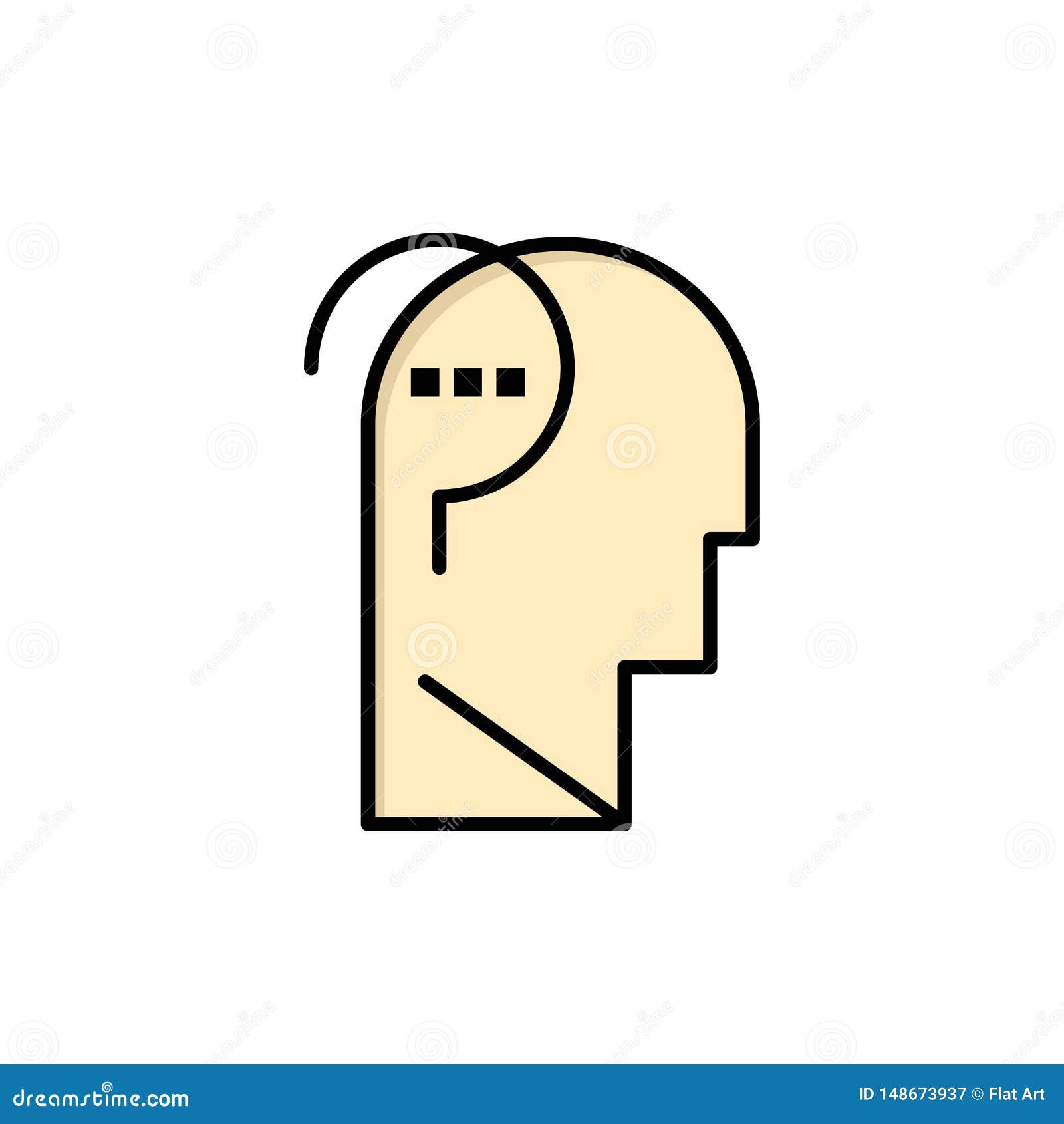 Confuse, Confuse Brain, Confuse Mind, Question Flat Color Icon. Vector ...