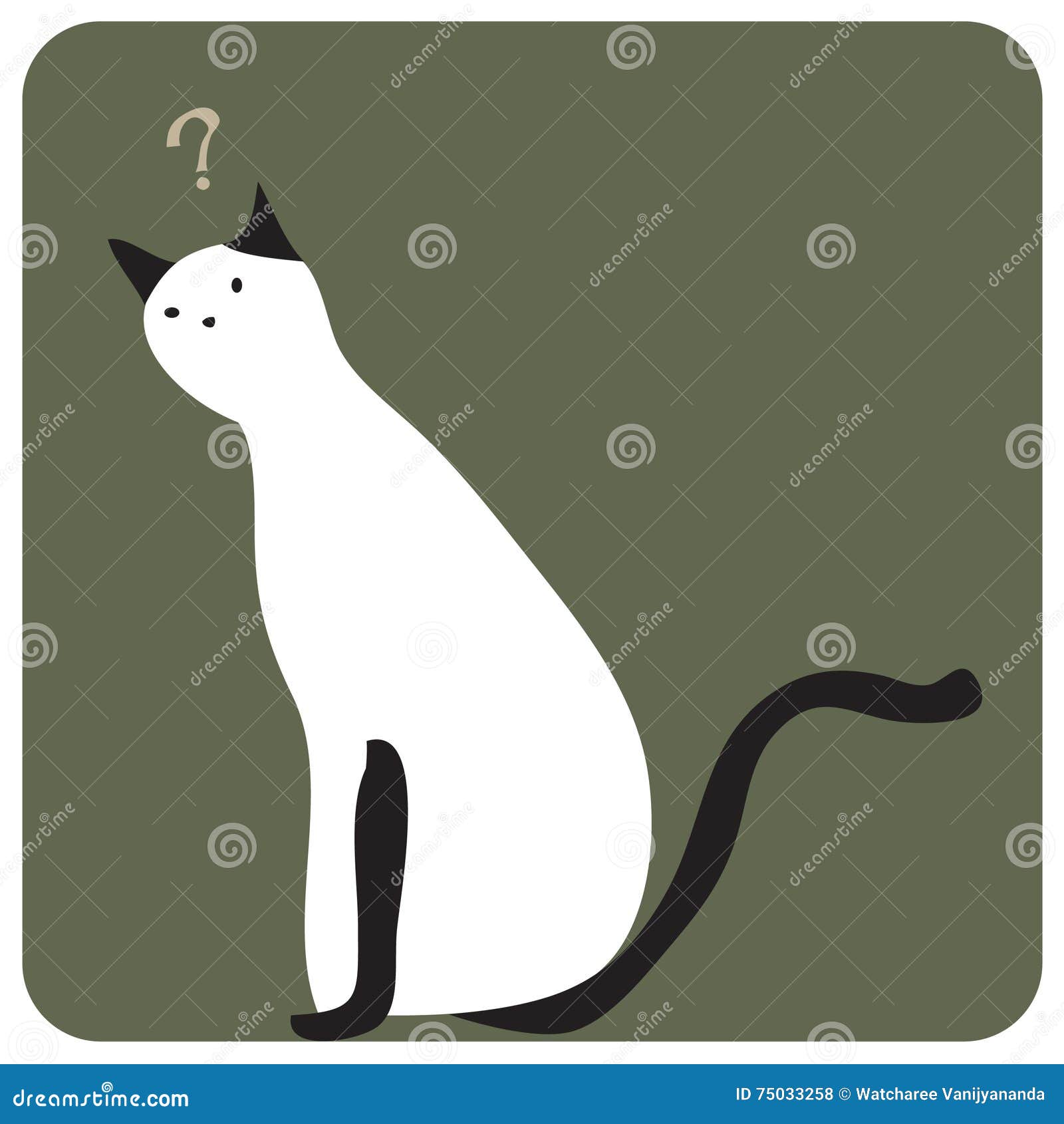 Confuse cat stock illustration. Illustration of white - 75033258