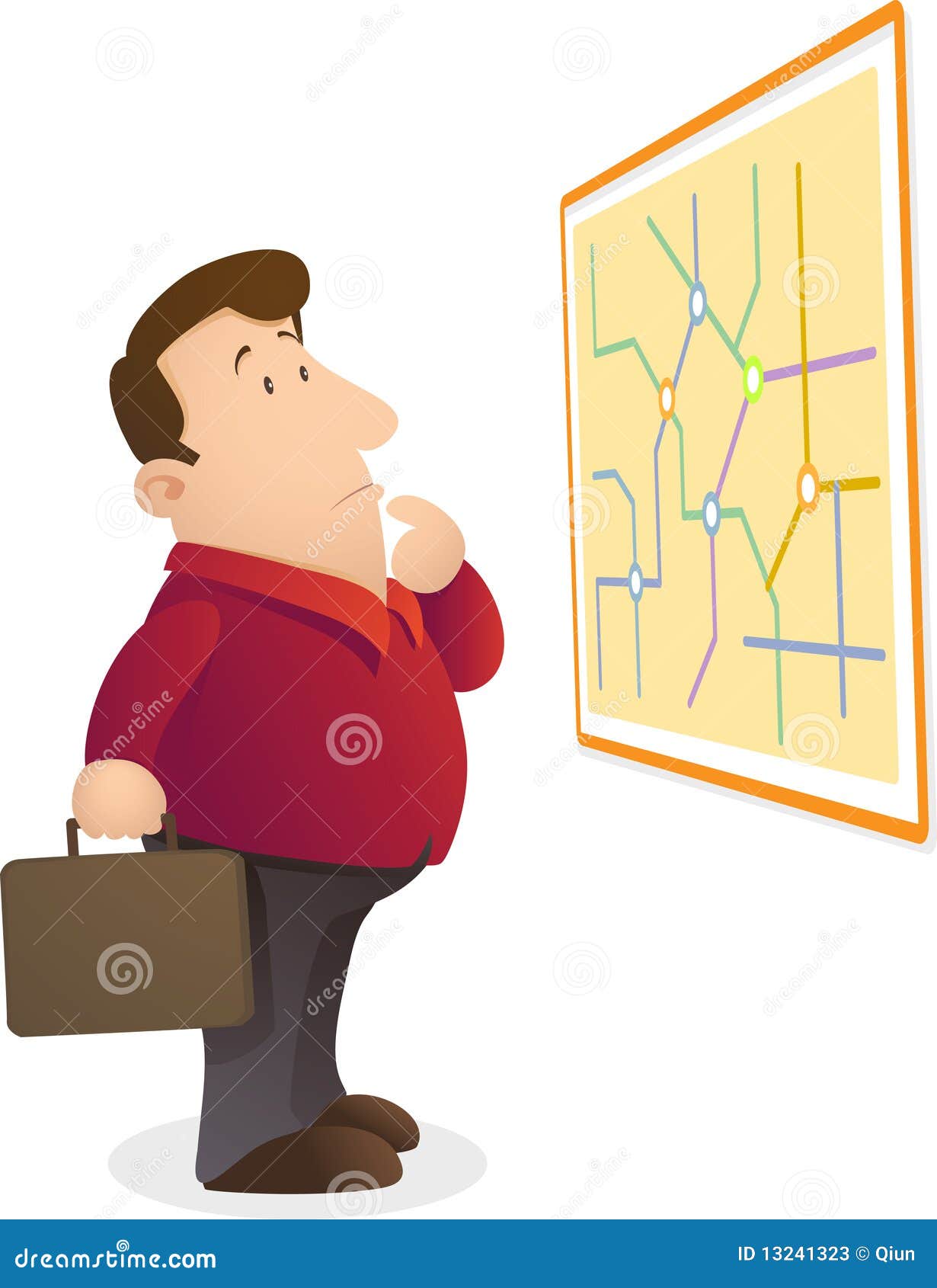 Confuse Reading Map Cartoon Vector | CartoonDealer.com #13241323