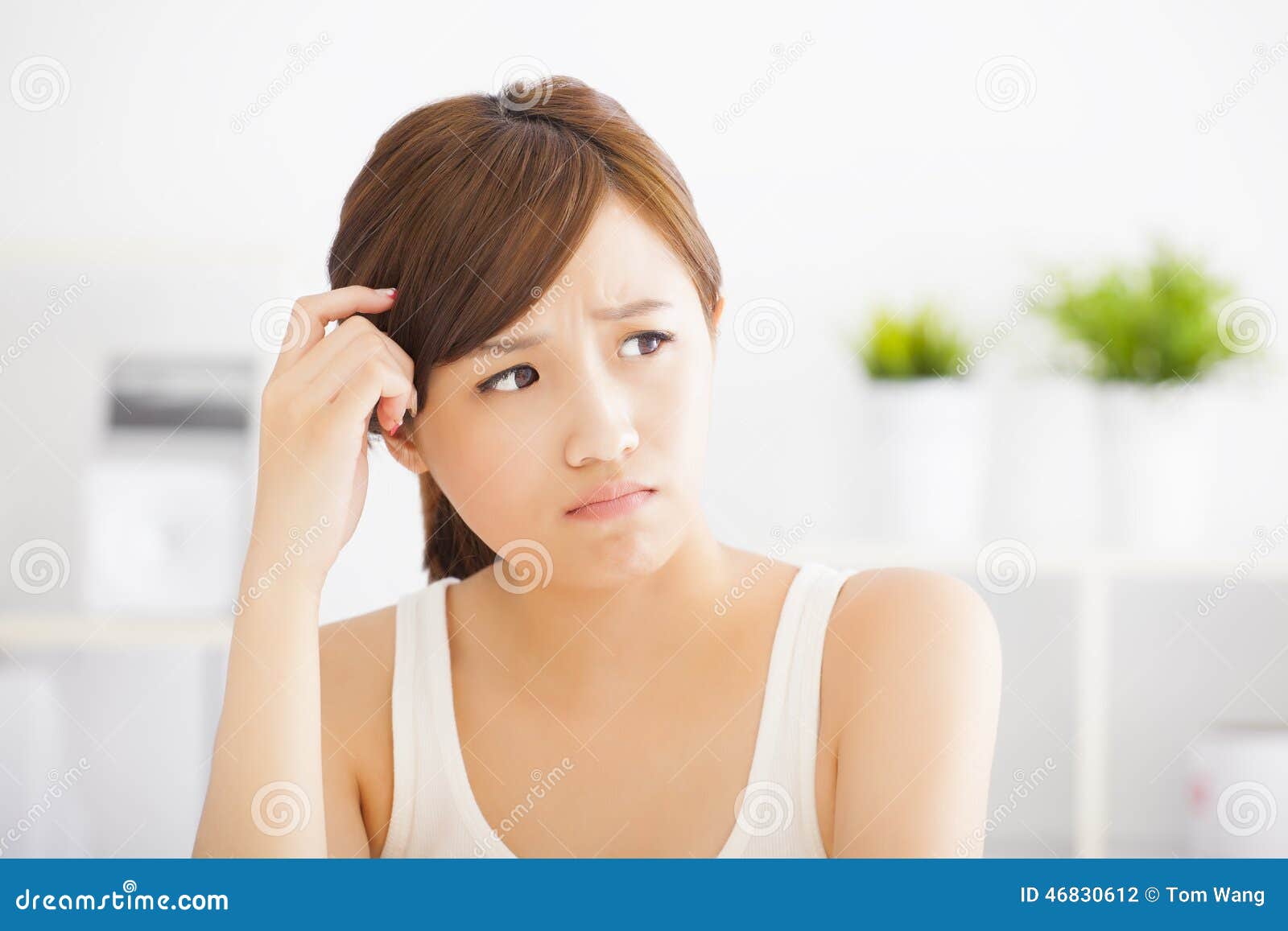 Confuse young asian woman stock photo. Image of female - 46830612