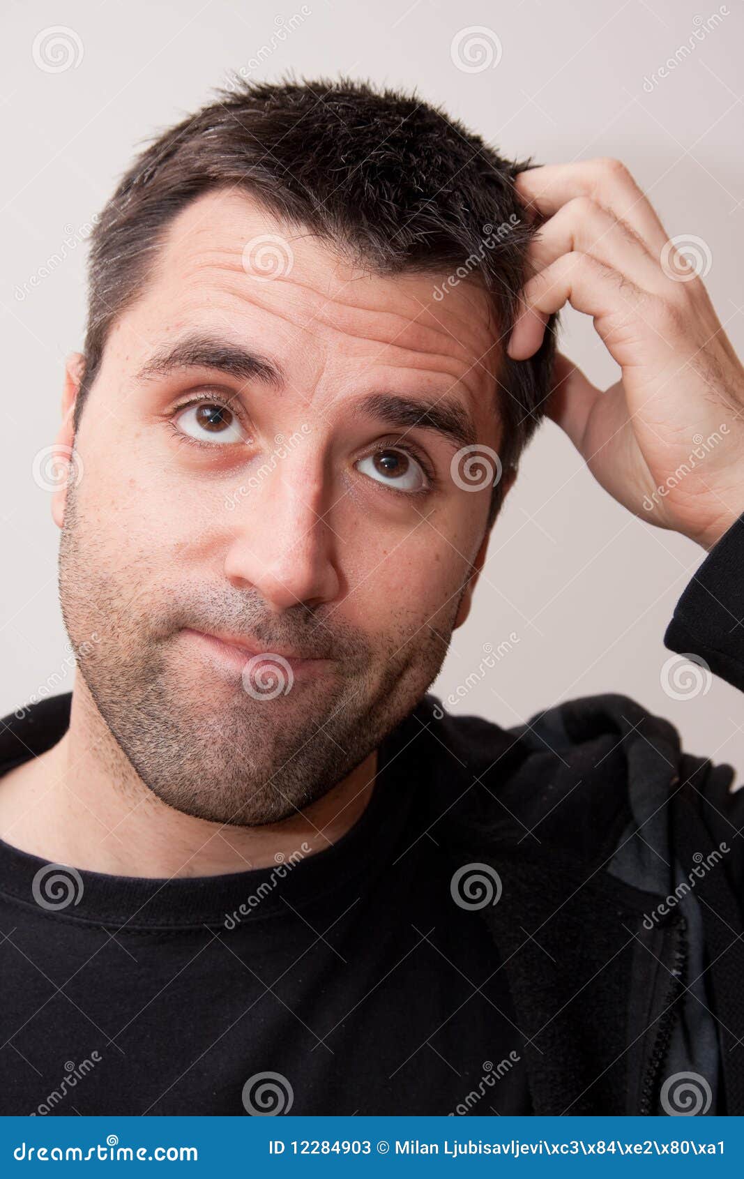 Confused stock image. Image of isolated, face, young - 12284903