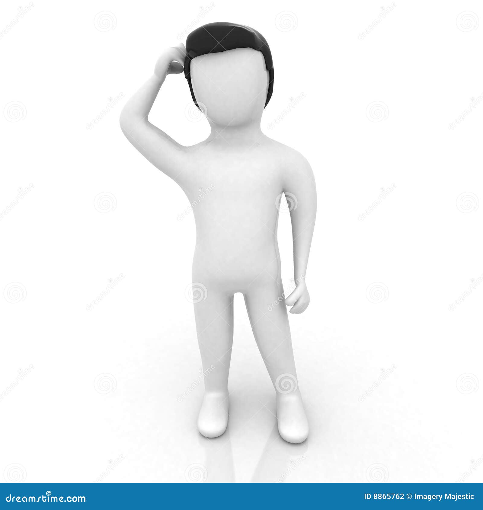 Confused 3d human stock illustration. Illustration of movement - 8865762
