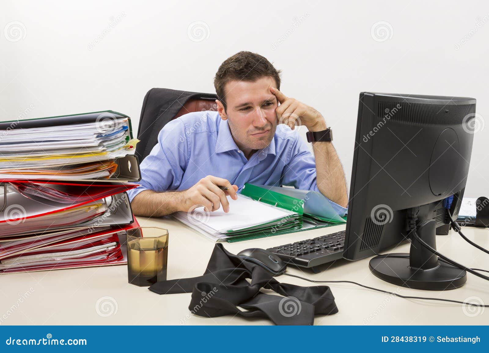 Confused Accountant at Work Stock Image - Image of confused, calm: 28438319