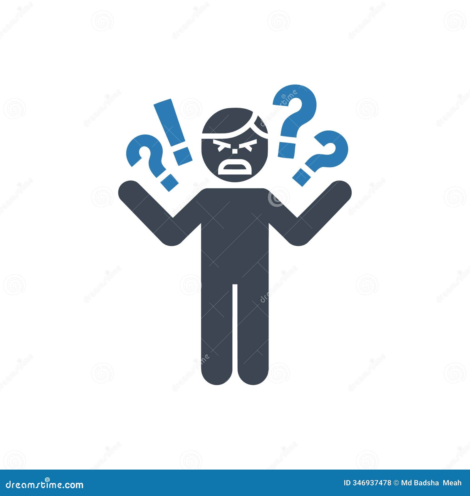 Confused Angry Person Icon Vector Illustration | CartoonDealer.com ...