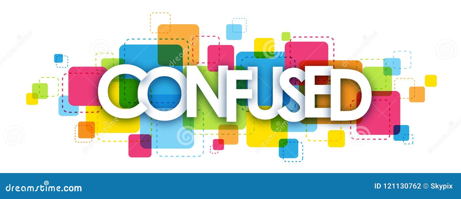 CONFUSED Banner on Colorful Squares Background Stock Vector ...