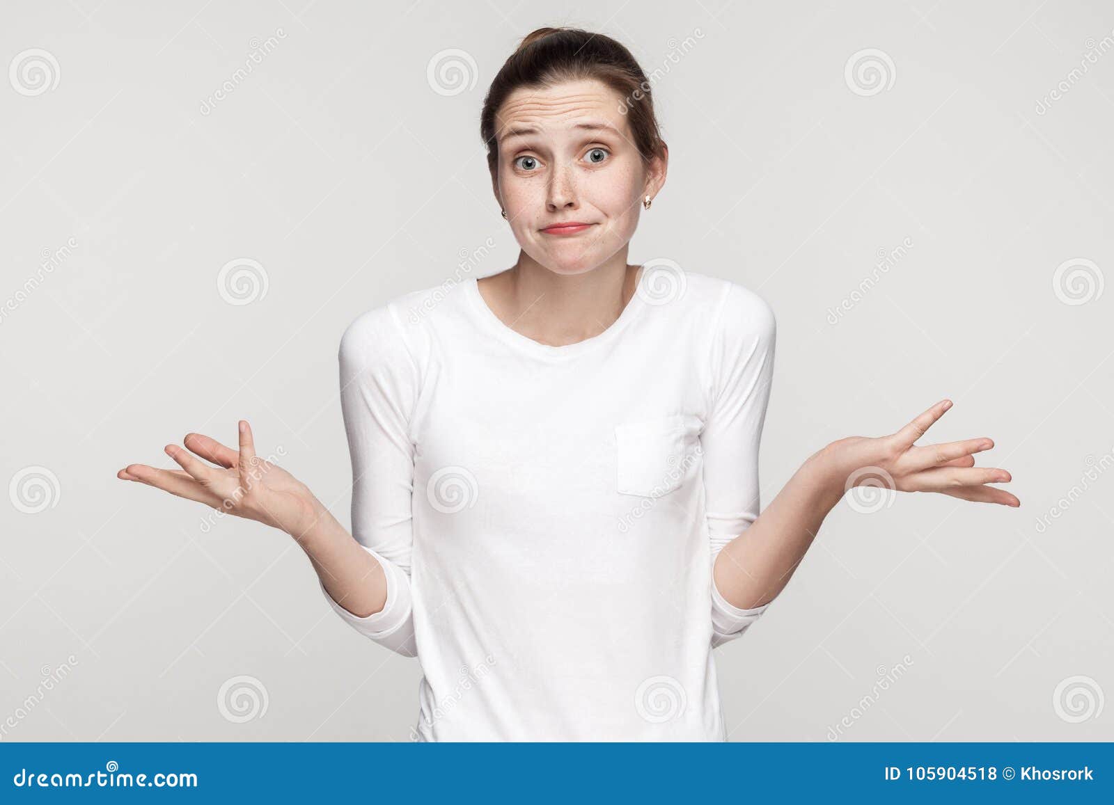 Confused Beautiful Girl Looking at Camera Stock Photo - Image of ...