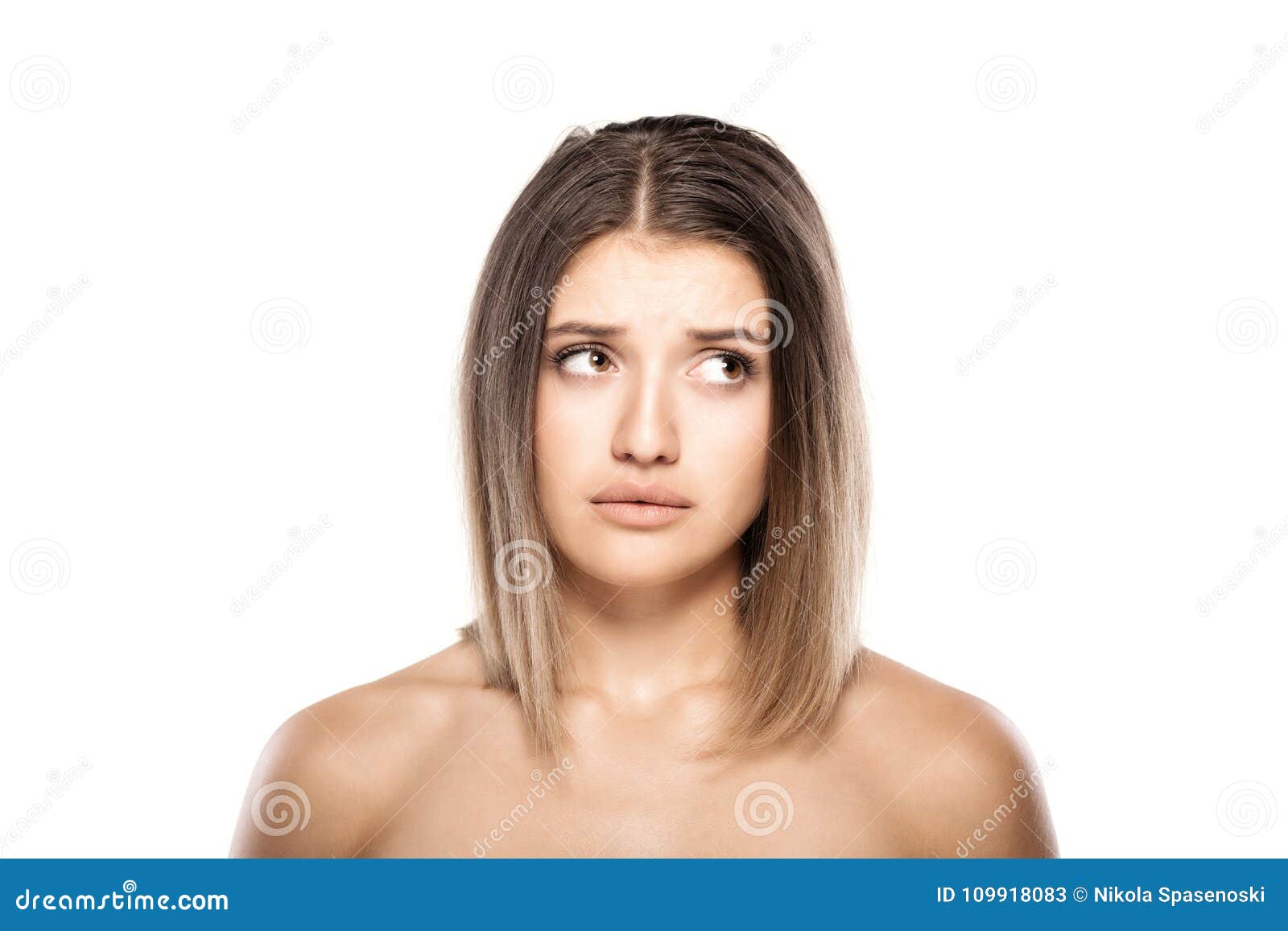 Confused beautiful girl stock image. Image of blondie - 109918083