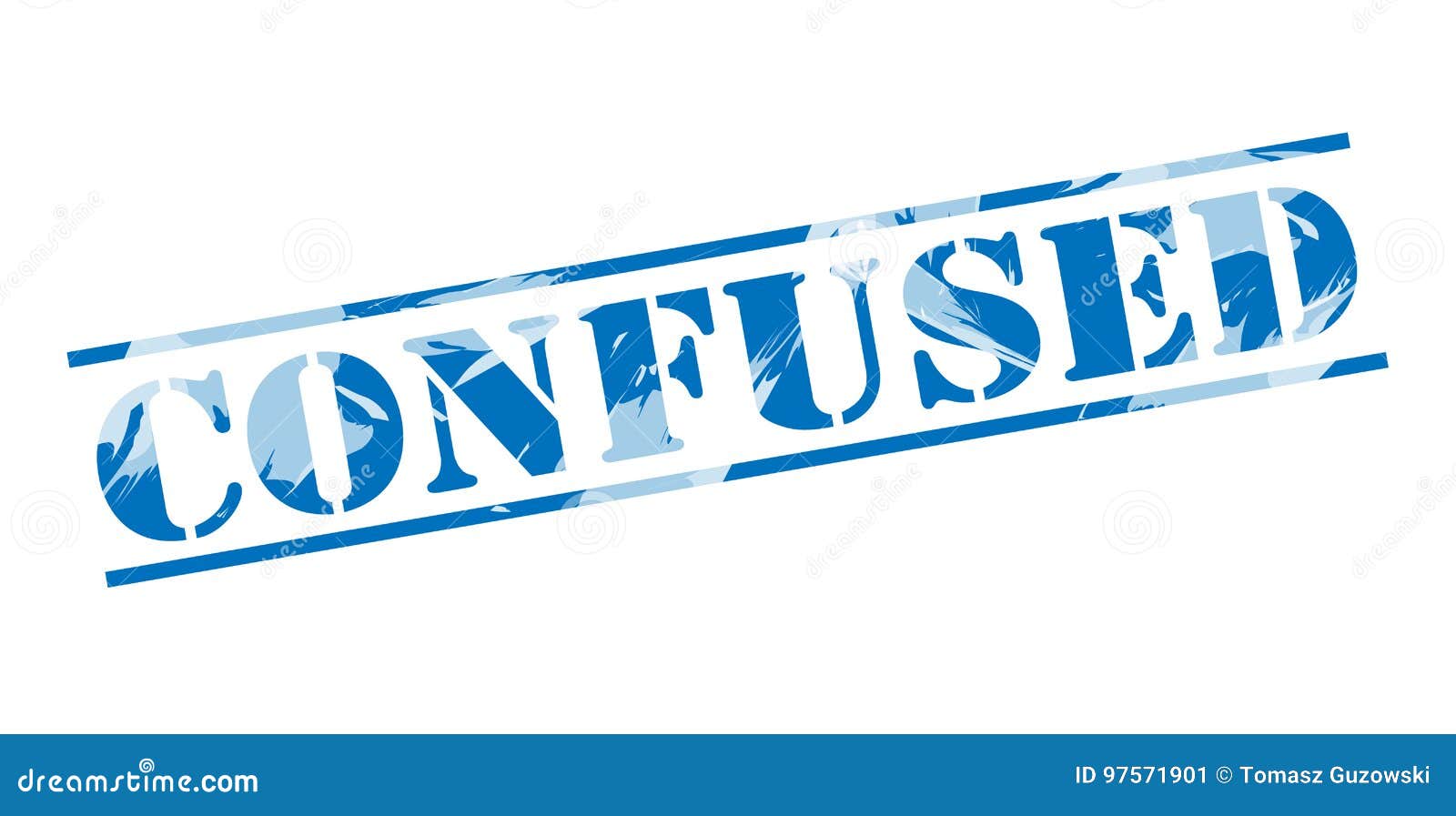 Confused blue stamp stock illustration. Illustration of icon - 97571901